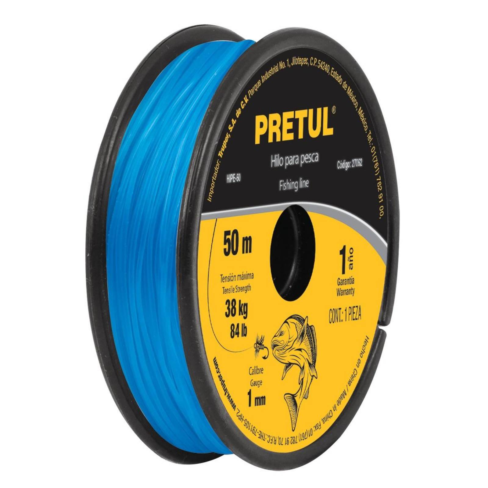 Hilo Para Pesca Rollo 100 M Calibre 050 Mm Pretul