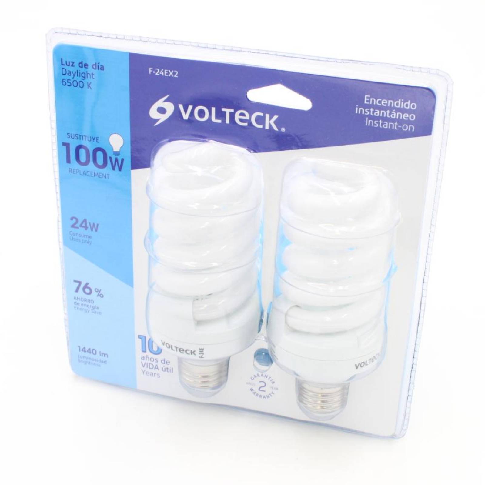 Foco 24w Espiral T4 En Caja 2 Piezas Volteck