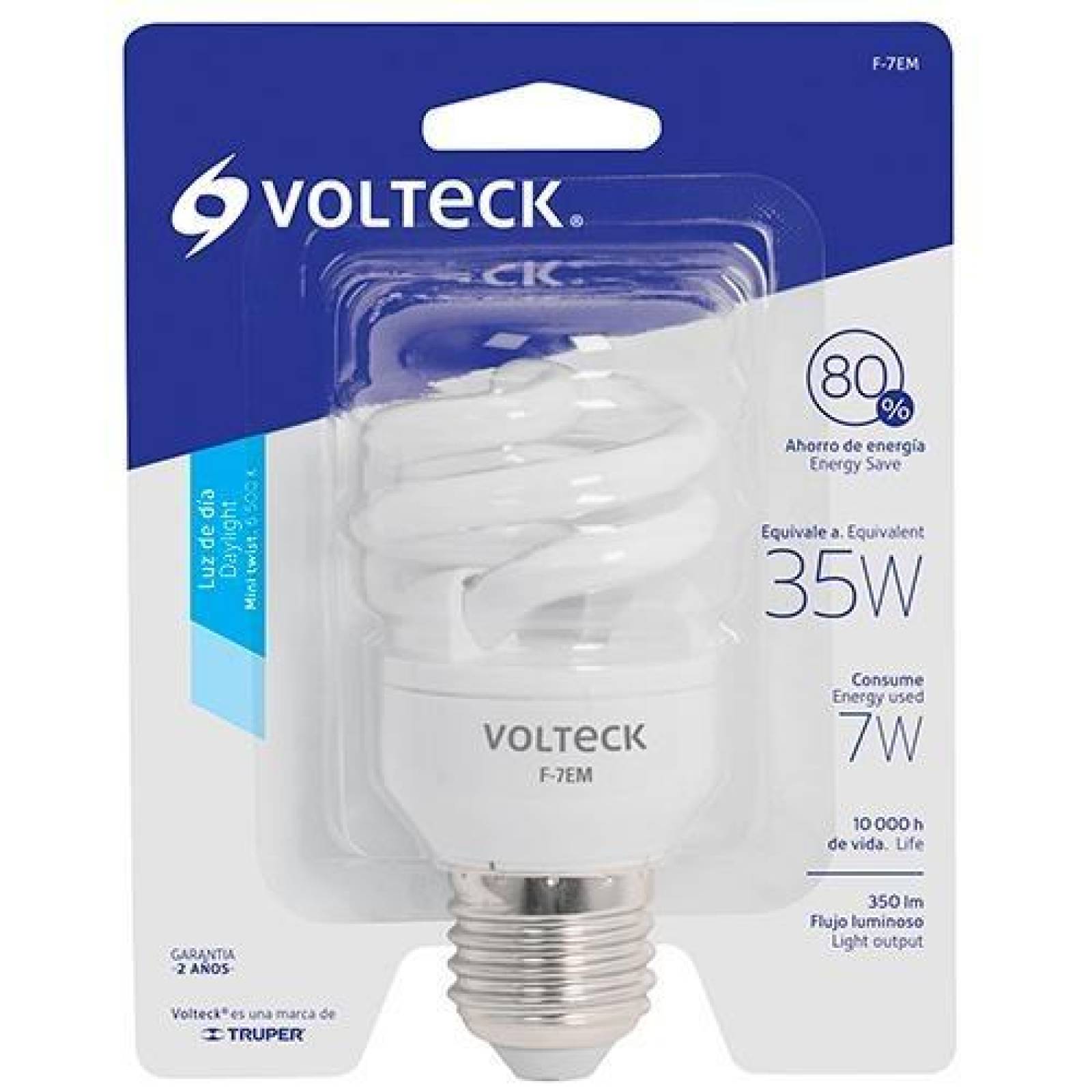 Foco Luz Cálida 7 W Espiral Mini T2 Volteck
