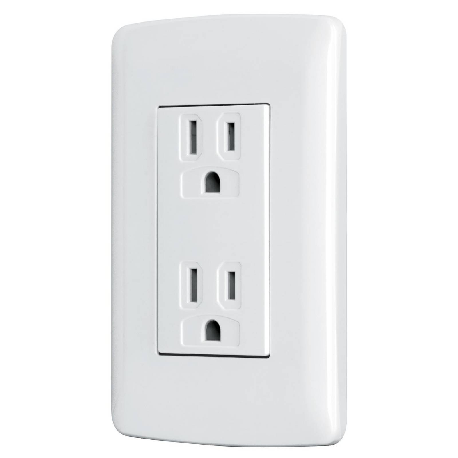 Contacto dúplex aterrizado, color blanco, línea Italiana Volteck