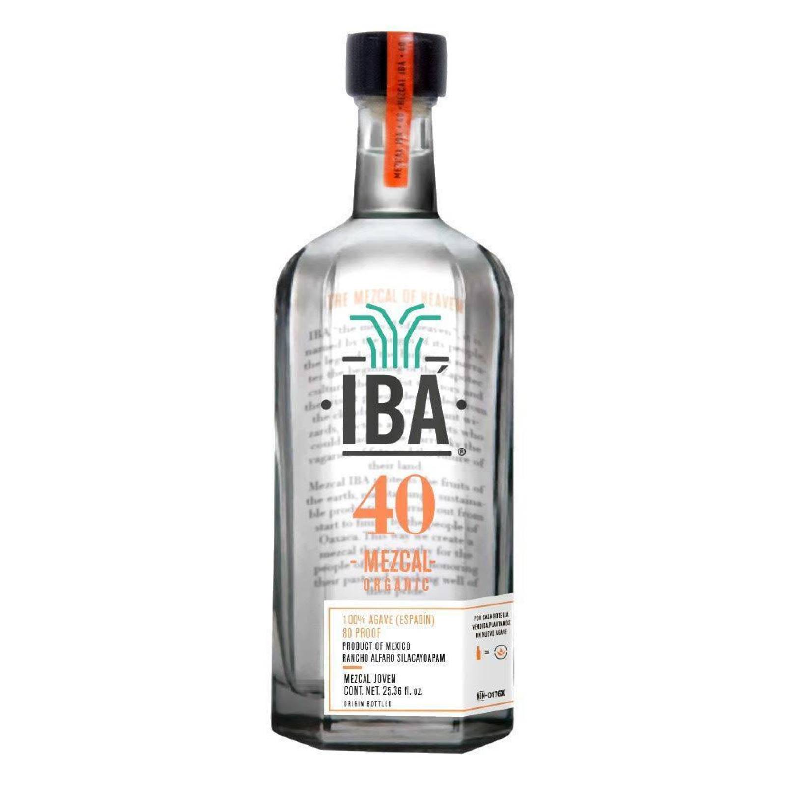 Mezcal Joven Artesanal IBÃ 40 Agave EspadÃ­n 750ml 100% OrgÃ¡nico