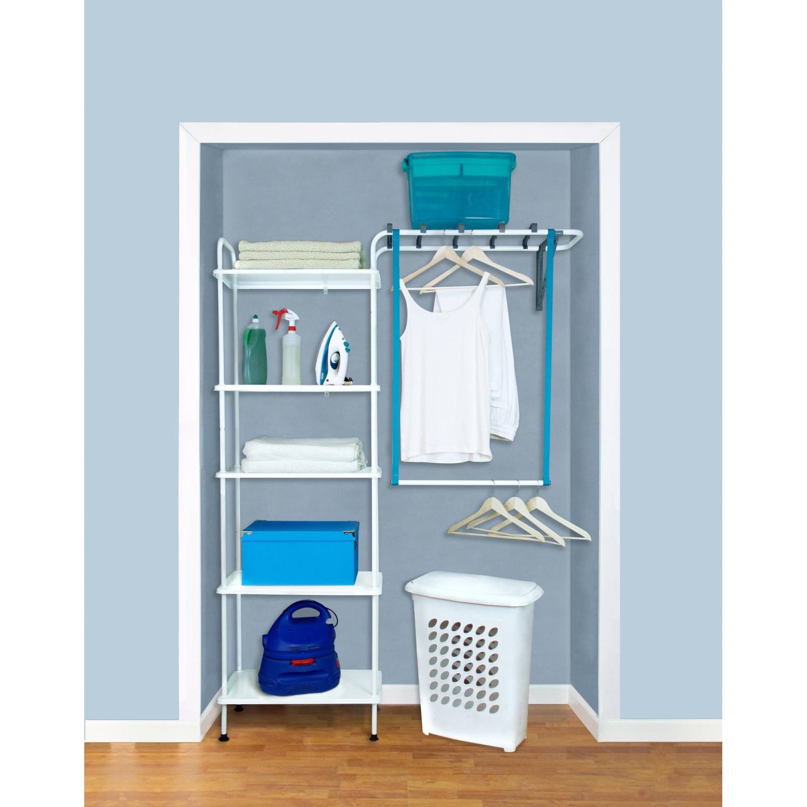 Closet Armable Konekte 5 Repisas Metal Sólido Resistente color Blanco