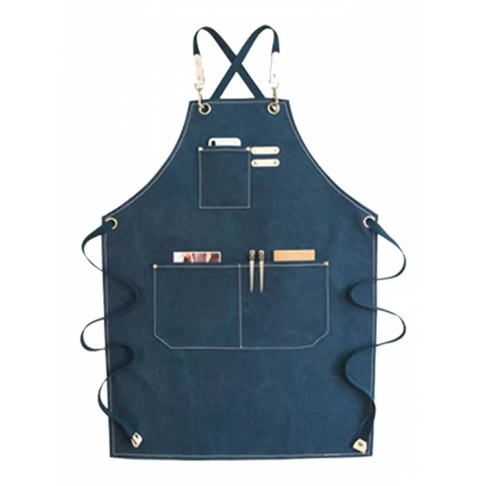 Mandil para barberí­a o salón, Delantal para Barbería o Salón Azul