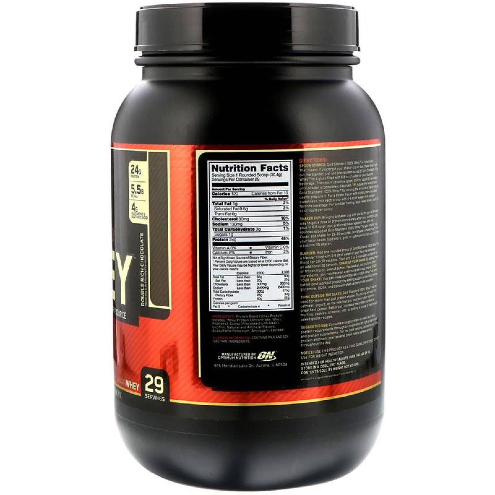 Proteína Gold Standard 100% Whey 2 Lbs Chocolate Optimum Nutrition.