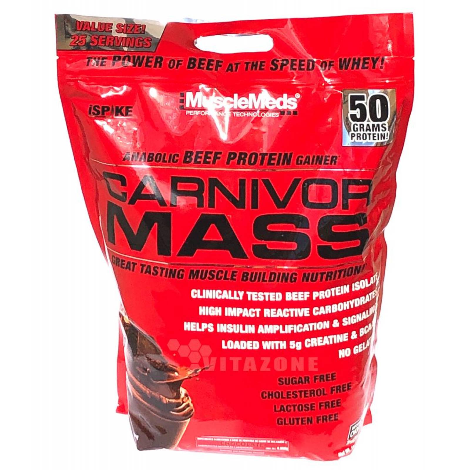 Proteína Carnivor Mass 10 Lbs Sabor Chocolate MuscleMeds.