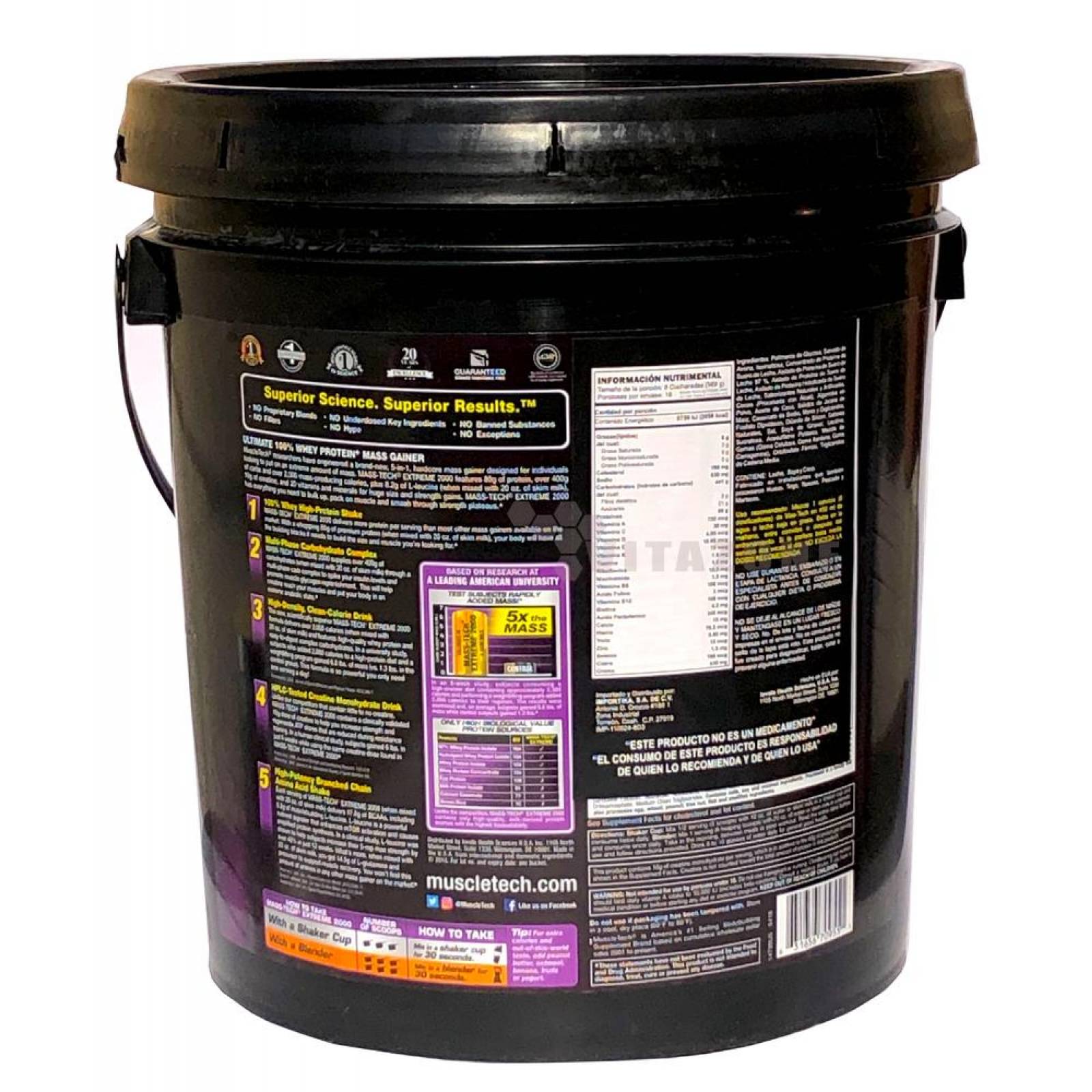 Proteína Mass Tech Extreme 2000 22 Lbs Chocolate Muscletech.