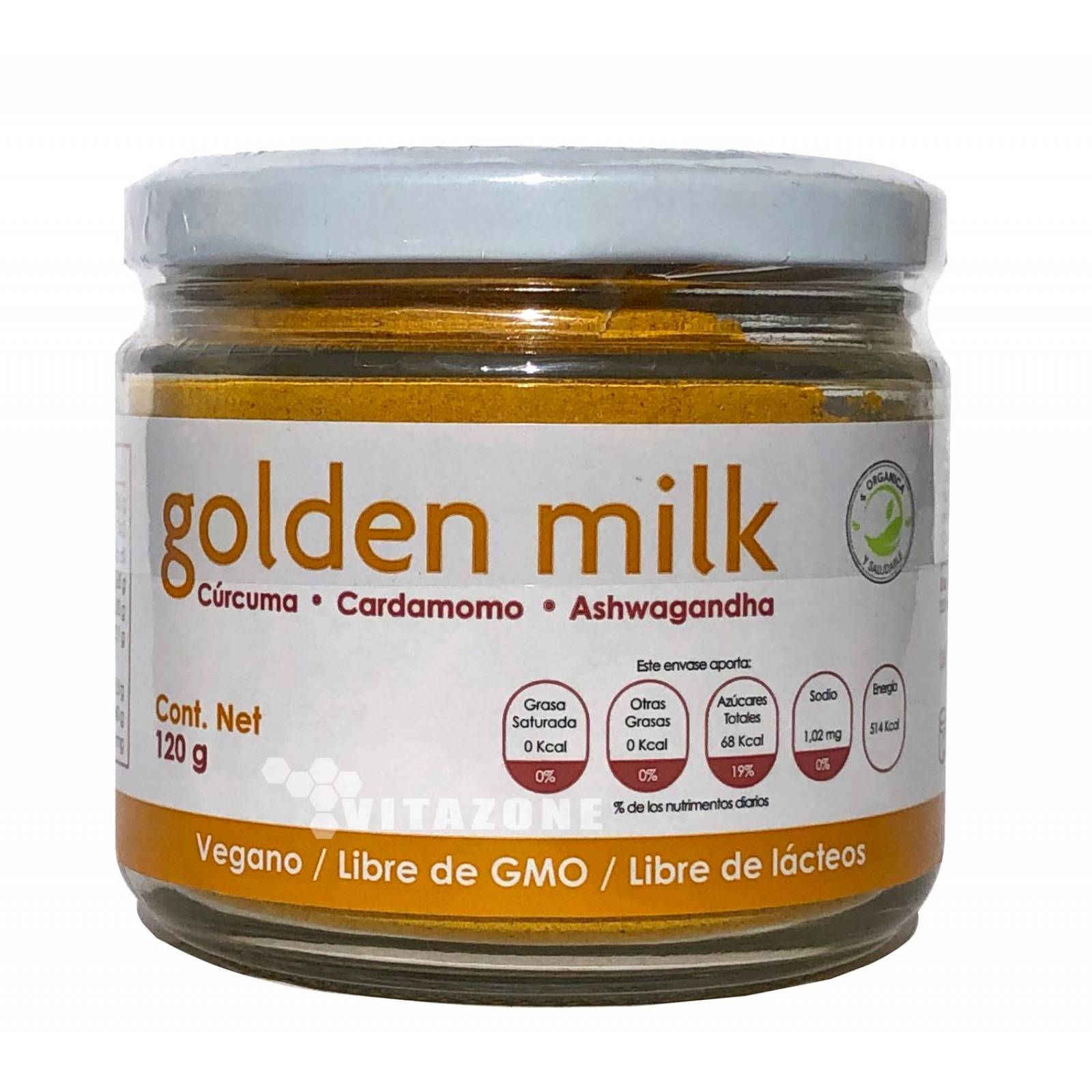 Leche Dorada 120 g Cúrcuma Golden Milk Vegana.