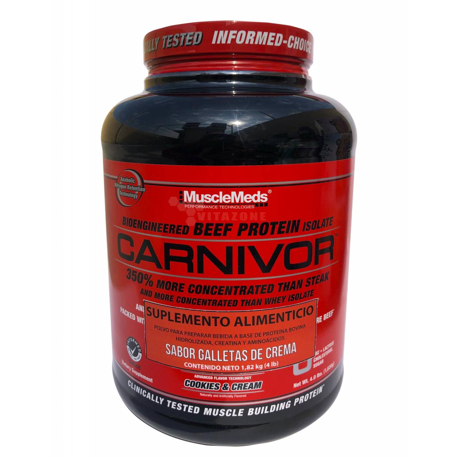 Proteína Muscle Meds Carnivor 4 lbs sabor Cookies and Cream
