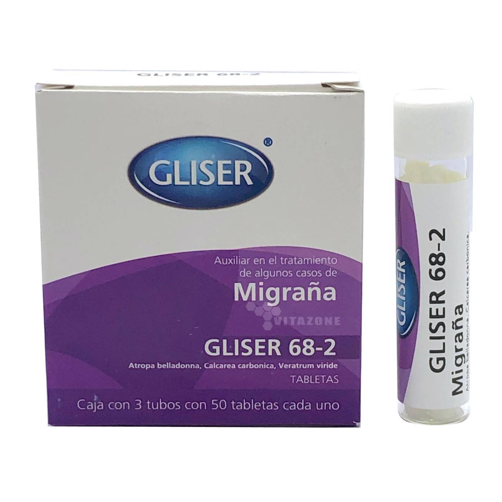 Gliser 68-2 Migraña 3 tubos de 50 tabletas