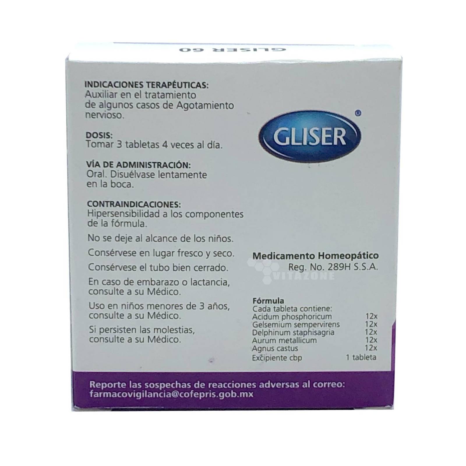 Gliser 60 Agotamiento Nervioso 3 tubos de 50 tabletas