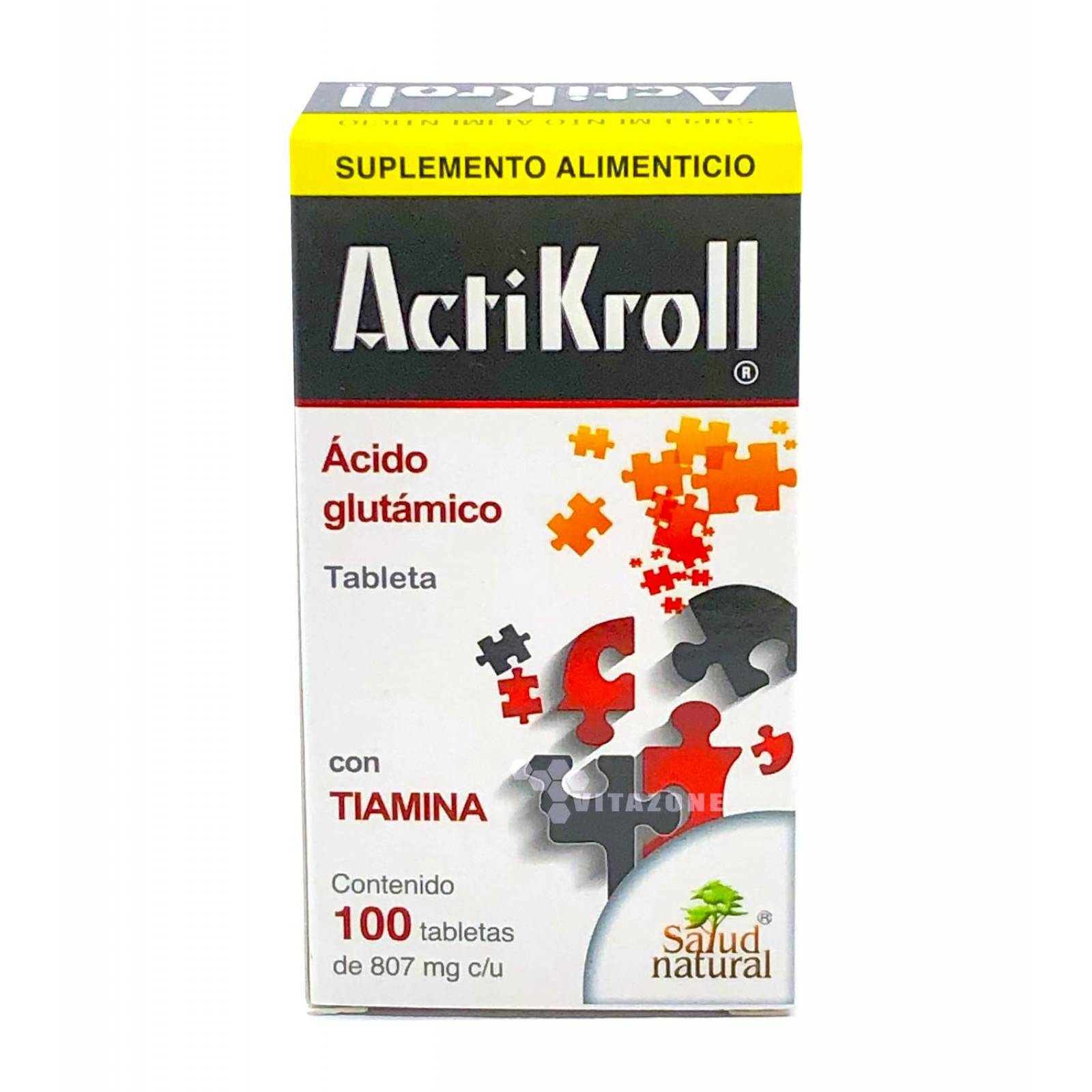Actikroll Ácido Glutámico con Tiamina 100 tabletas