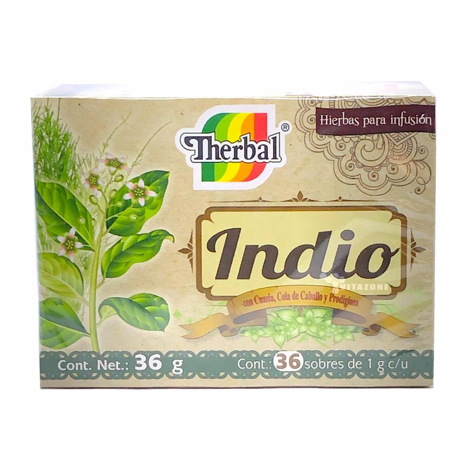 Indio Té 36 sobres Cuasia Cola Caballo Prodigiosa Therbal