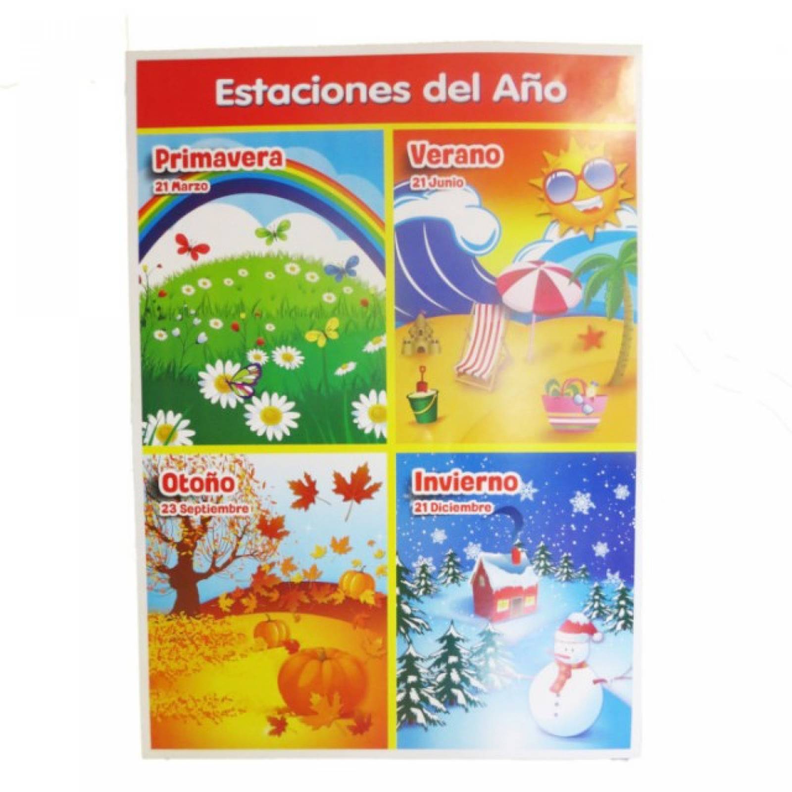 Póster didáctico Grande: Estaciones del año (50 x 70 cm)
