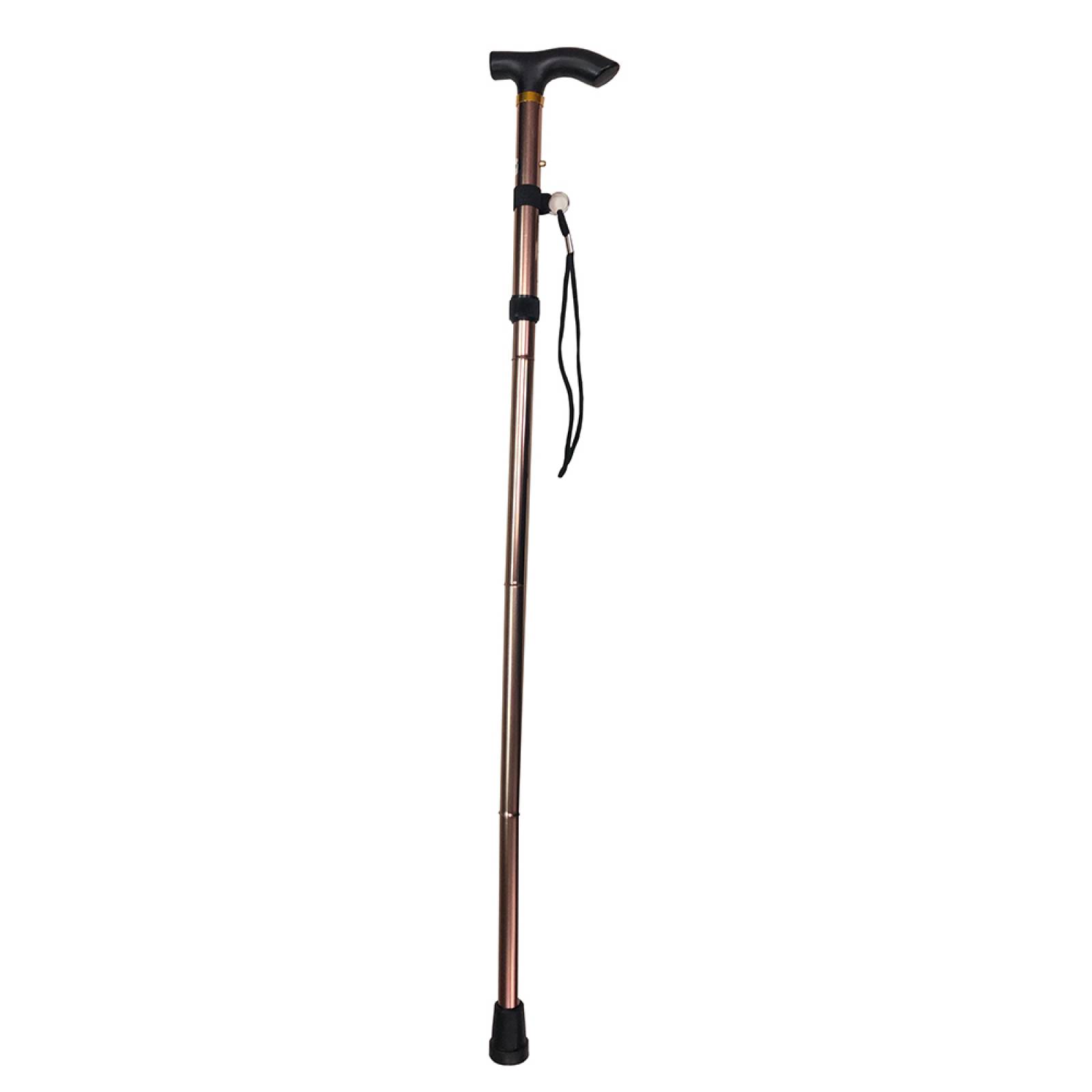Baston Plegable De Metal Aluminio Con Altura Regulable Color Marron