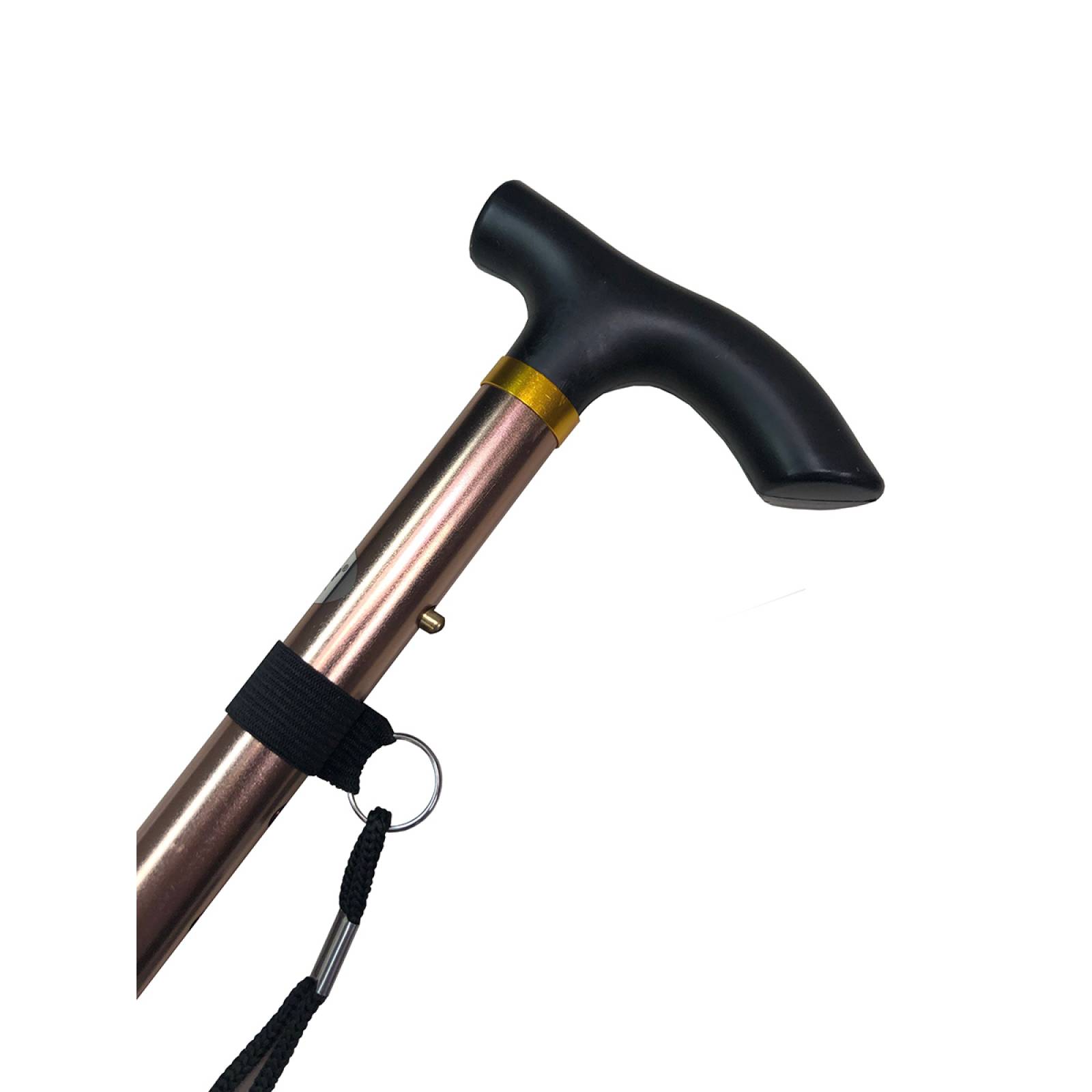 Baston Plegable De Metal Aluminio Con Altura Regulable Color Marron