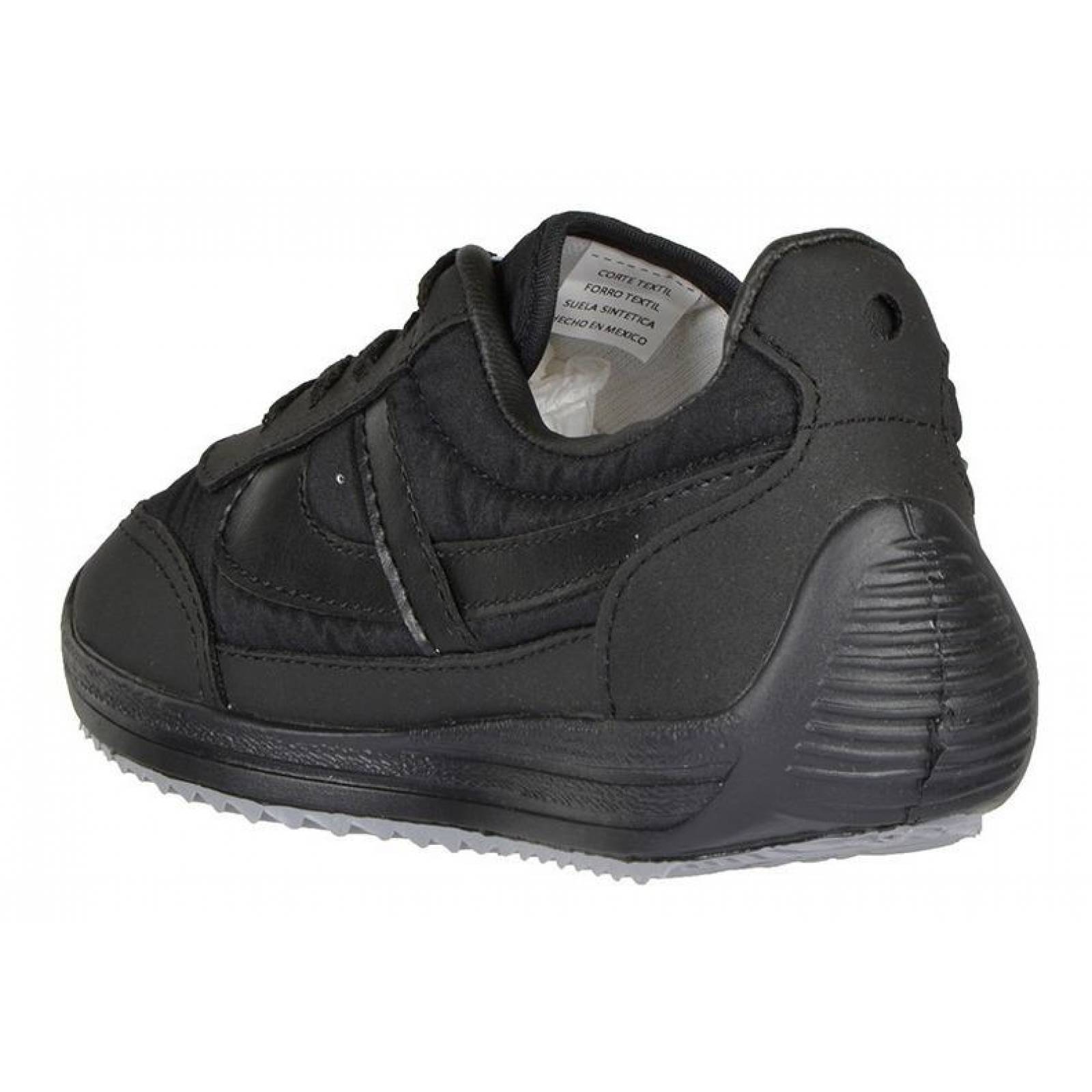 Calzado Dama Mujer Tenis Panam 084 Casual Textil Negro Comod