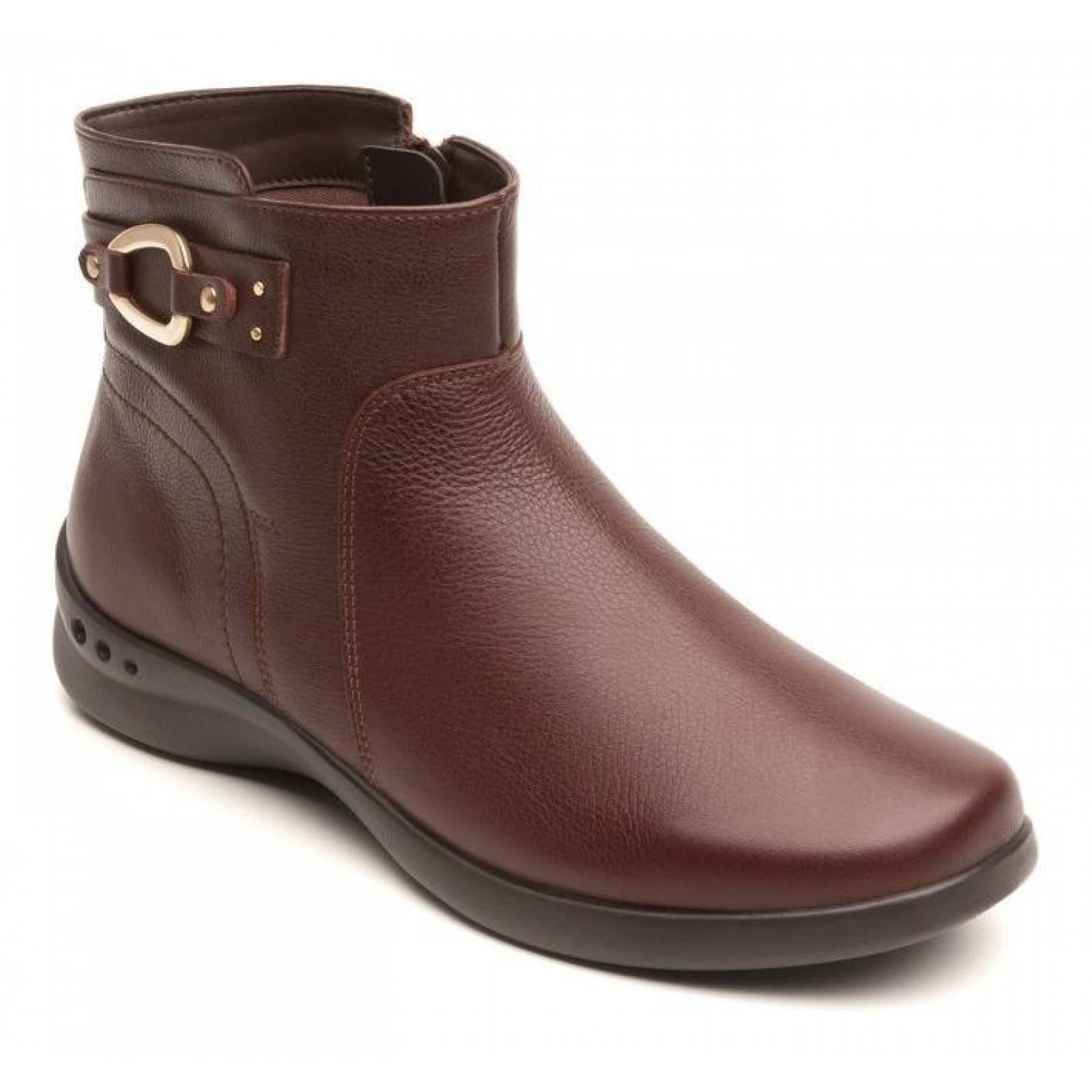 Botines Dama Mujer Flexi Café Piel Casuales