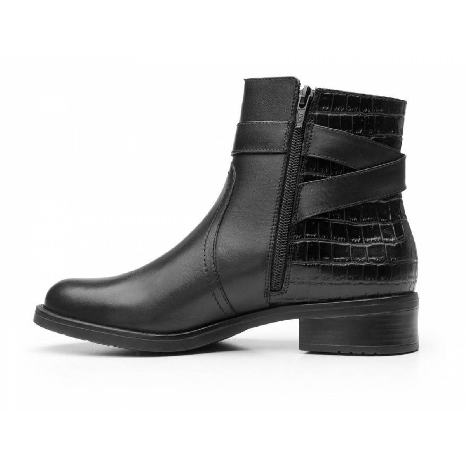 Botines Dama Mujer Flexi Piel Negro Casual Cómodo