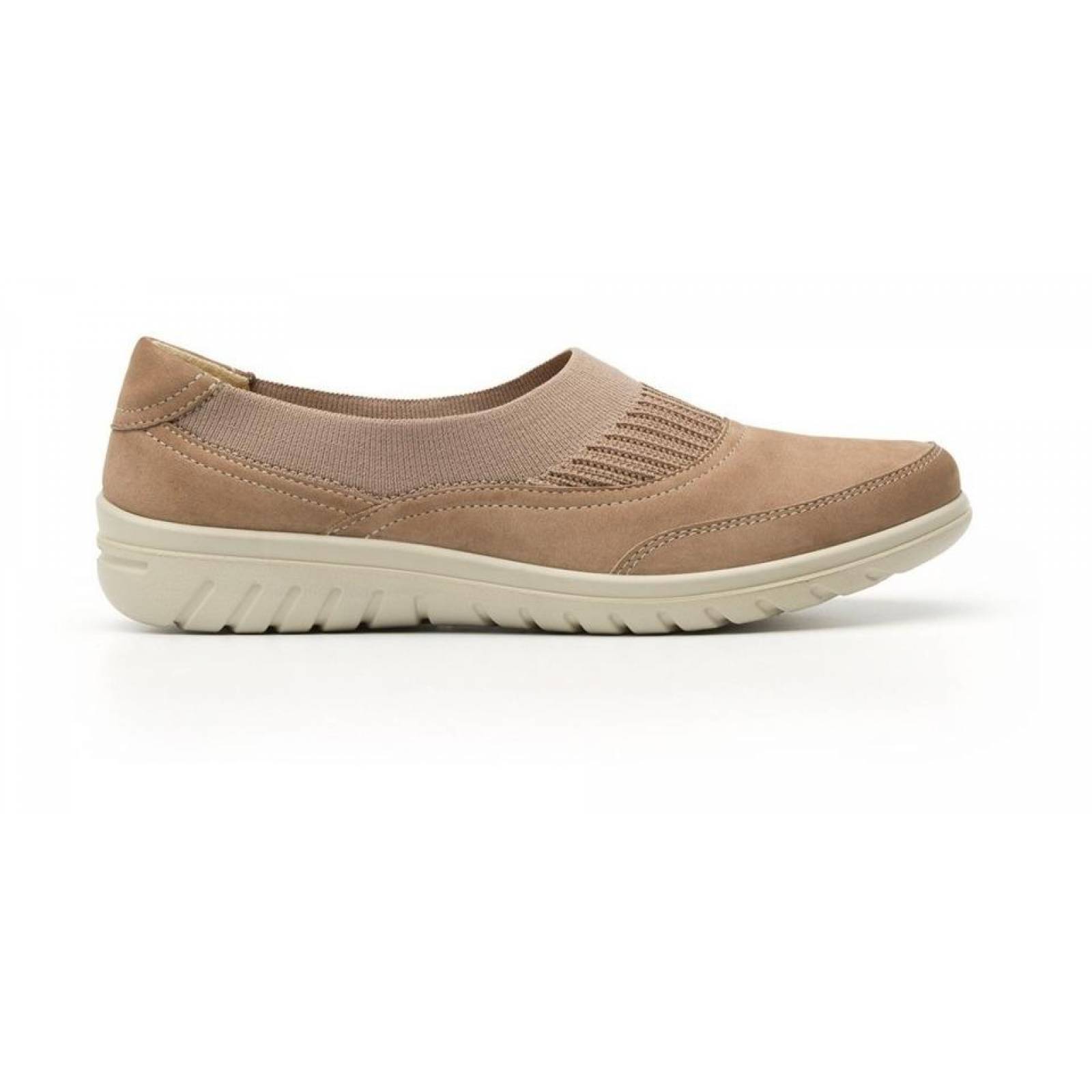 Calzado Dama Mujer Zapato Confort Flexi En Piel Taupe Comod