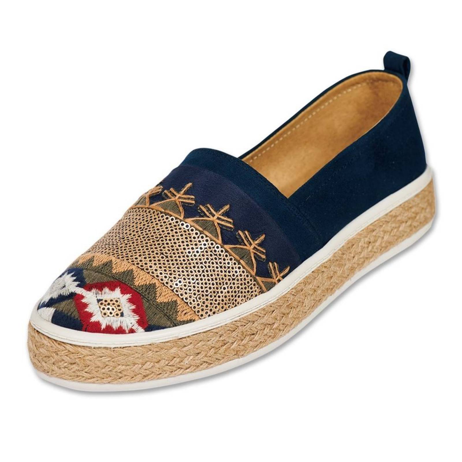 Calzado Dama Mujer Zapato Casual Gosh Gamuza Marino Comodo