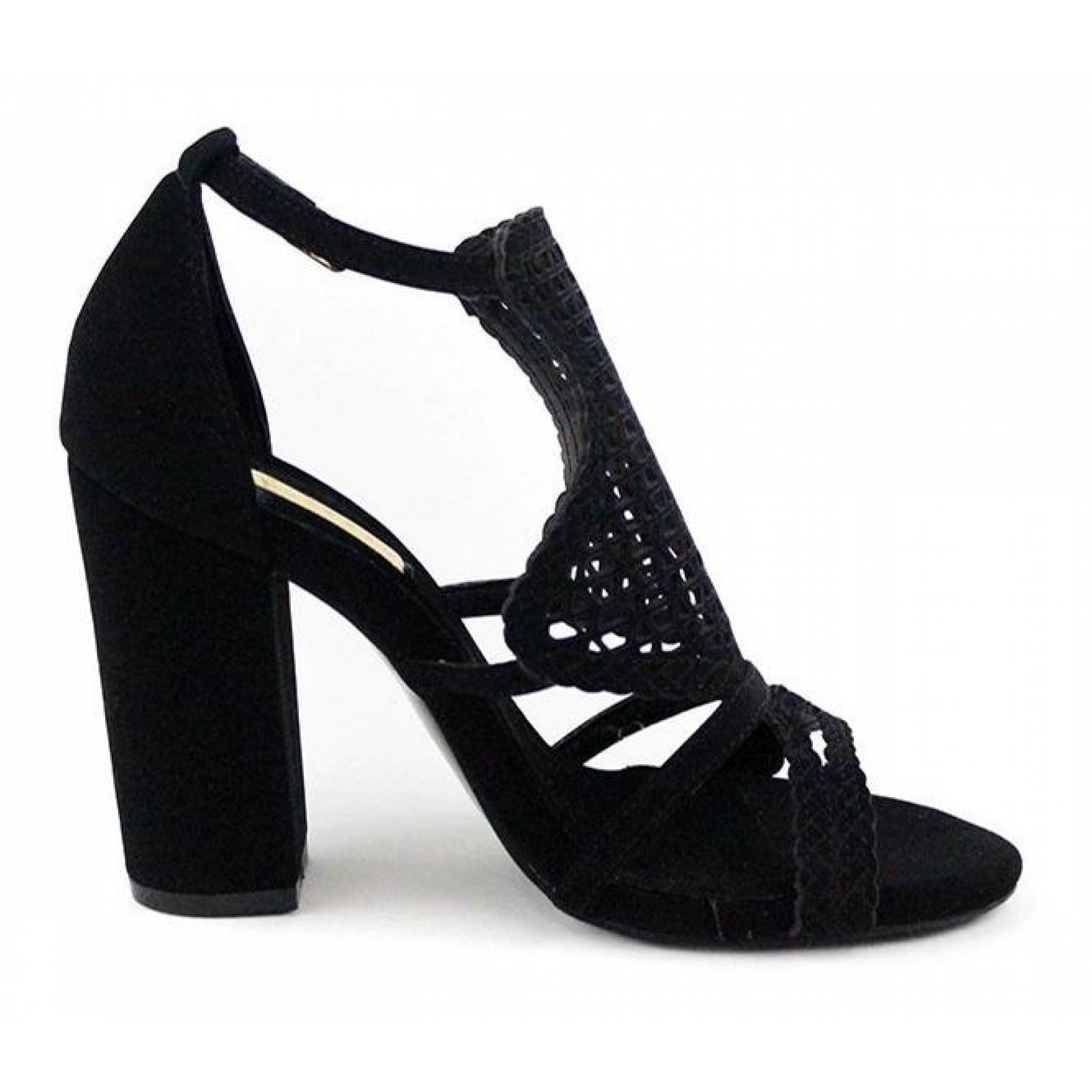 Calzado Dama Mujer Zapatilla Formal Tipo Gamuza Negro Comodo