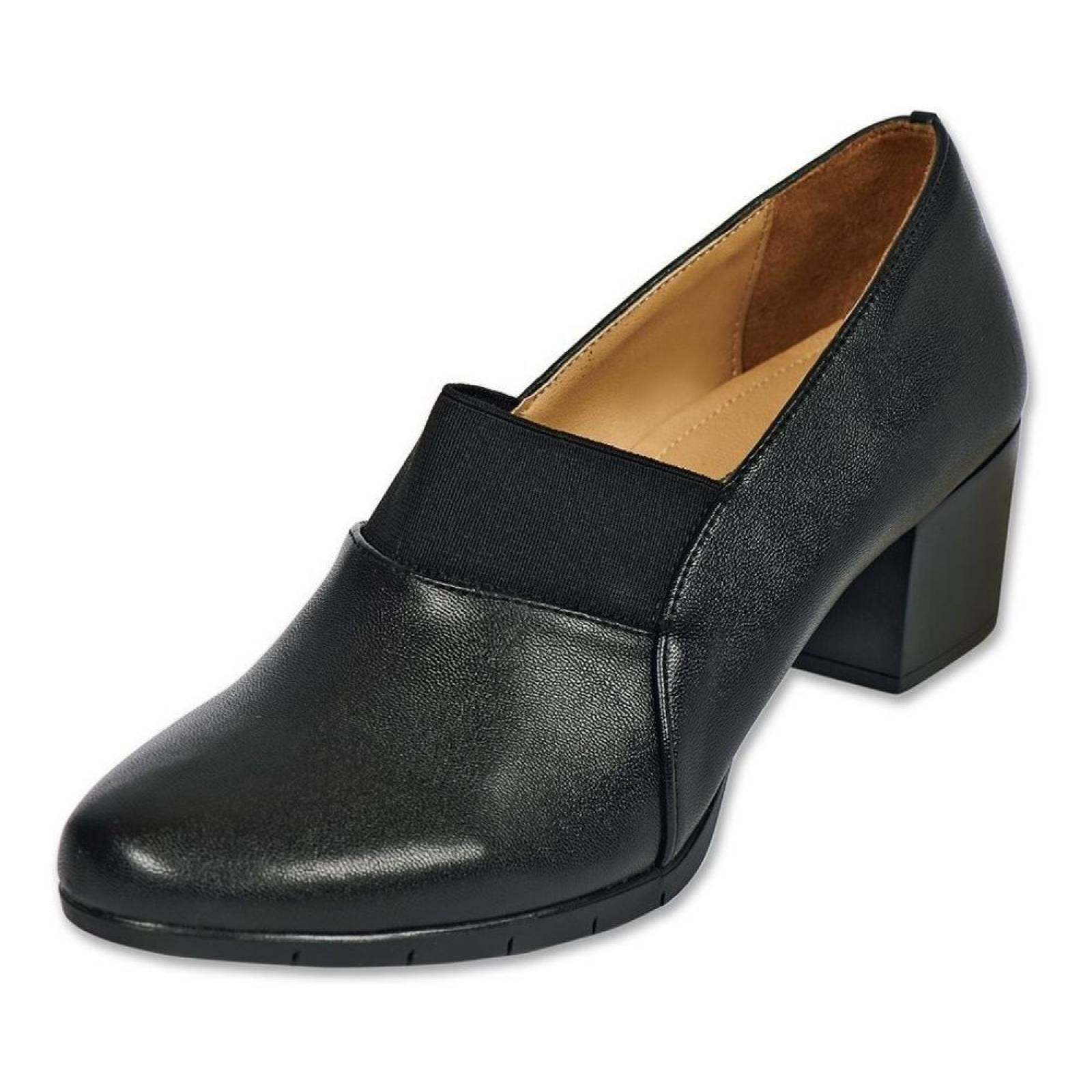 Calzado Dama Mujer Zapatilla Casual Tipo Piel Negro Comodo