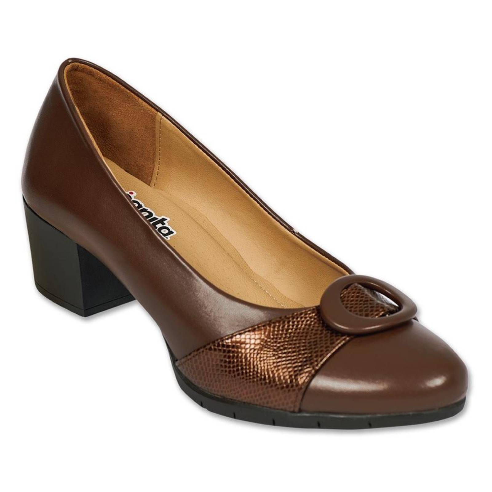 Calzado Dama Mujer Zapatilla Casual Tipo Piel Cafe Comodo