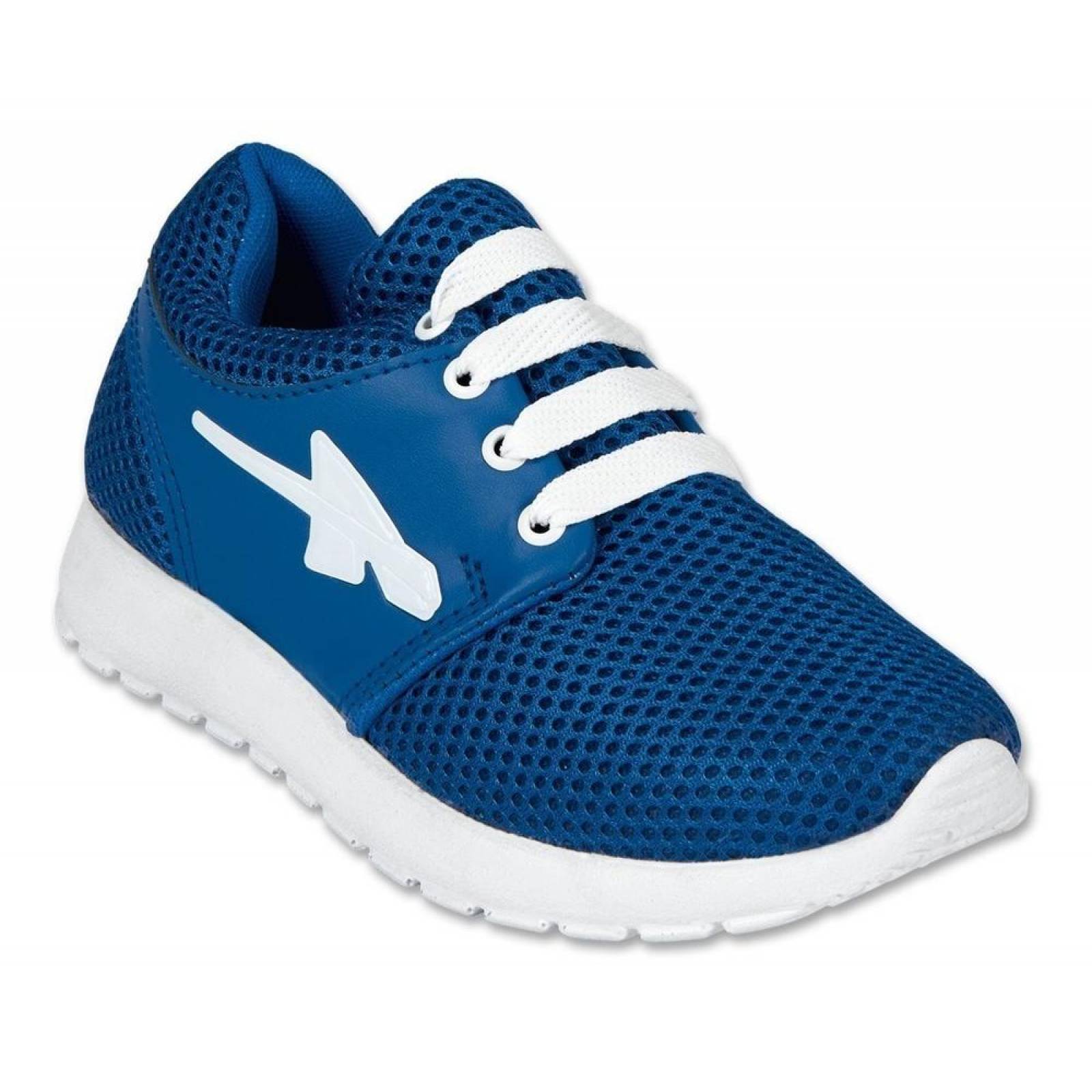 Calzado Juvenil Niño Tenis Casual En Textil Azul Rey Comodo