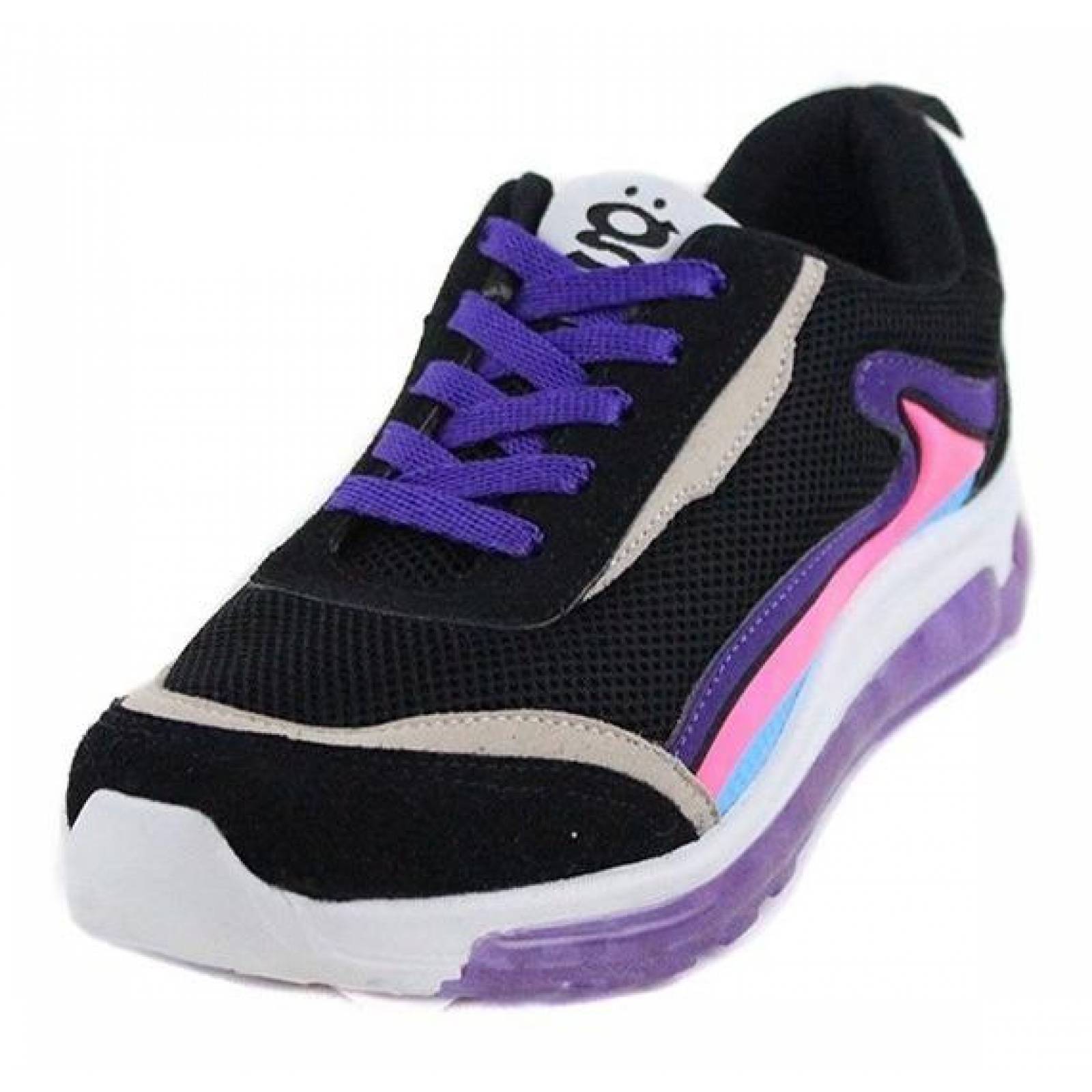 Tenis Dama Urbanos Cómodos Textil Negro Gosh
