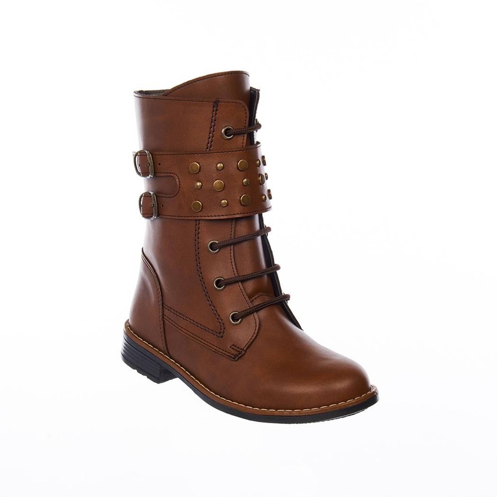 Botas Altas Con Estoperol Mujer Juvenil Casuales Tipo Piel