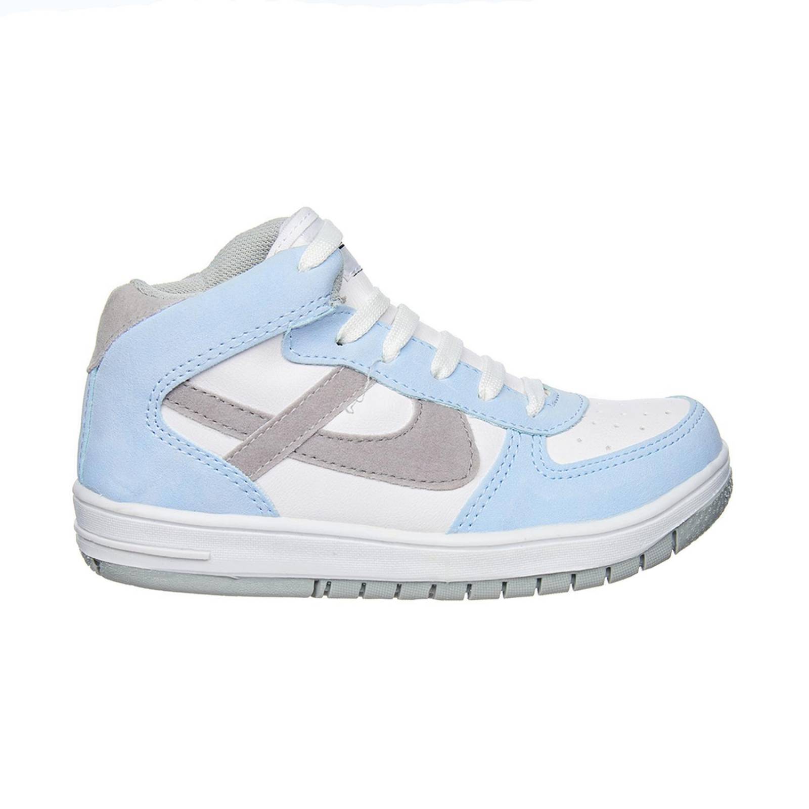 Tenis Botin Panam Juveniles Niño Azul Tipo Piel Casual