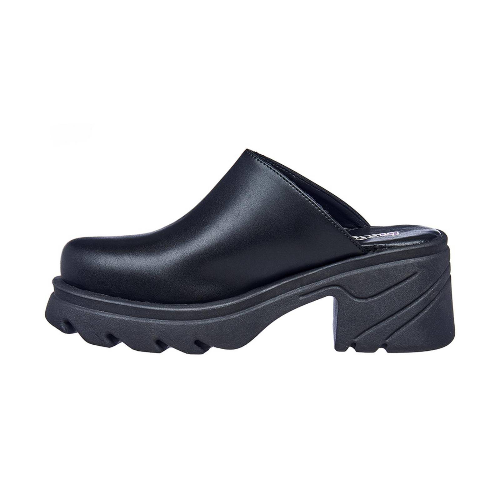 Suecos Para Mujer Tipo Piel Negro Plataforma Ancha