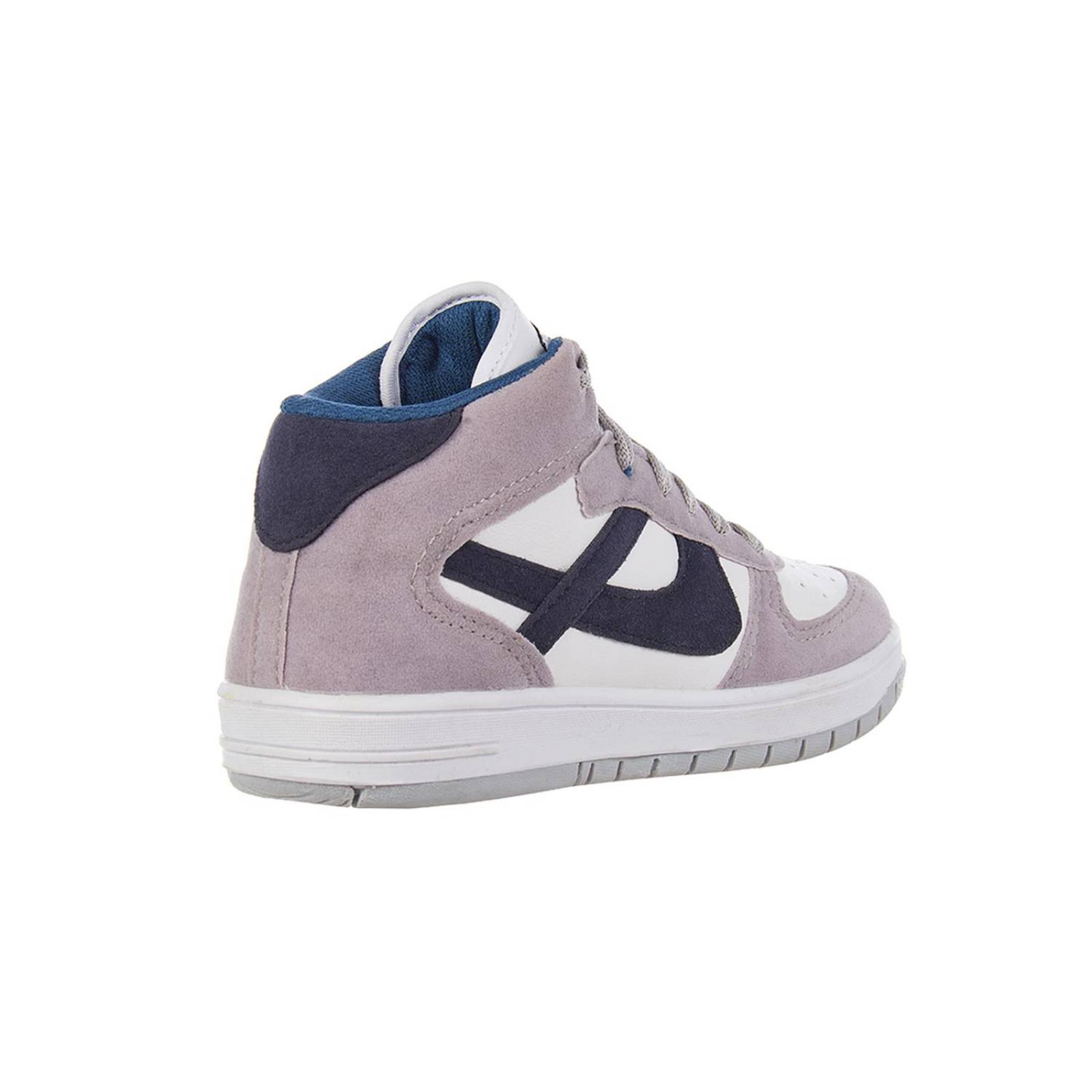 Tenis Panam Niños En Botín Blanco Basics Casual Retro