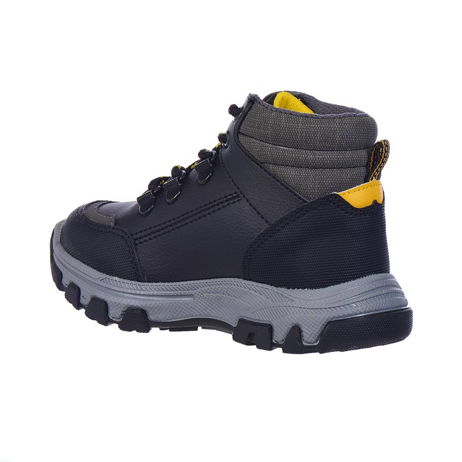 Botines Para Niños Casuales Uso Rudo Negros Cómodos