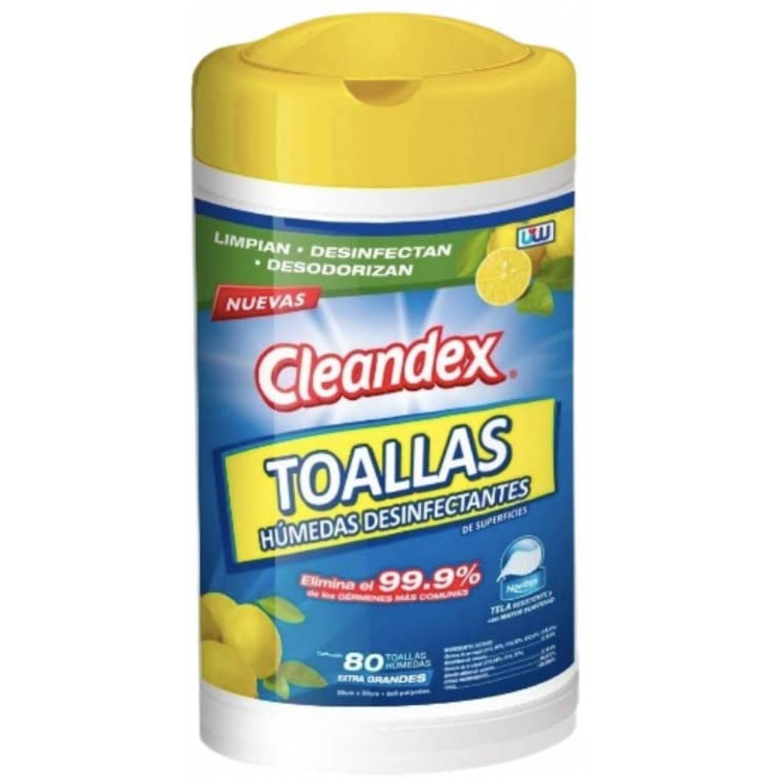 Cleandex Toallas Desinfectantes 80 Toallitas