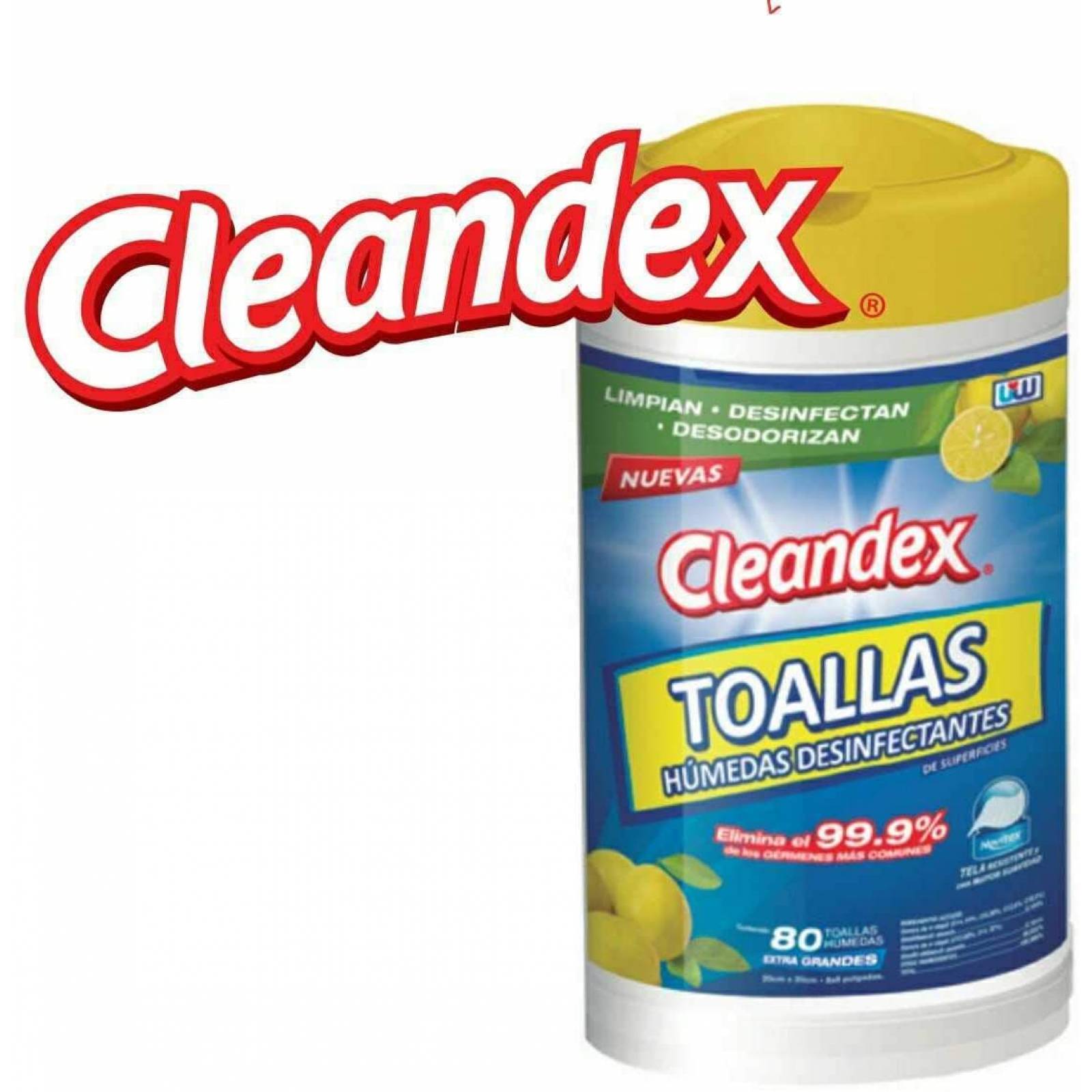 Cleandex Toallas Desinfectantes 80 Toallitas