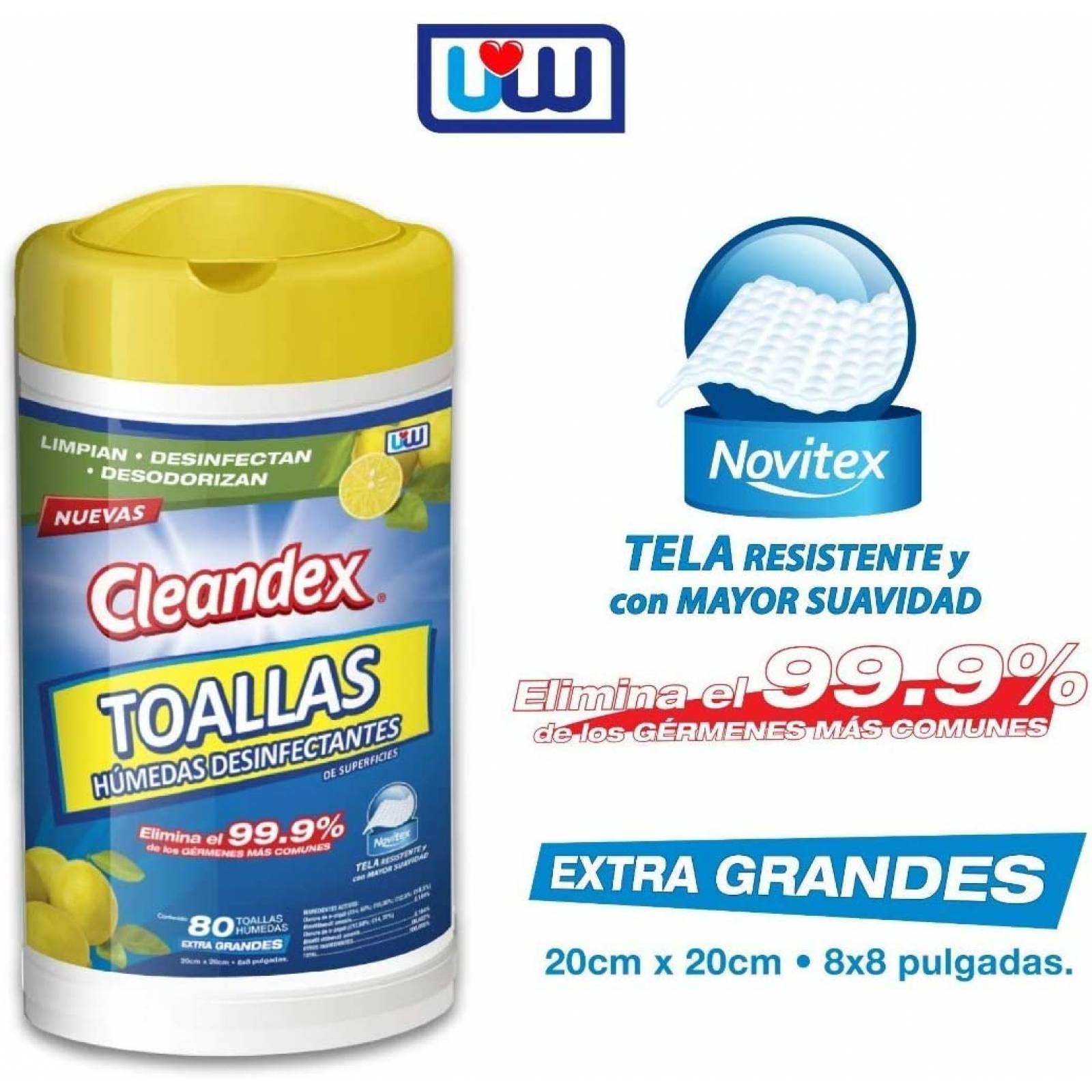Cleandex Toallas Desinfectantes 80 Toallitas