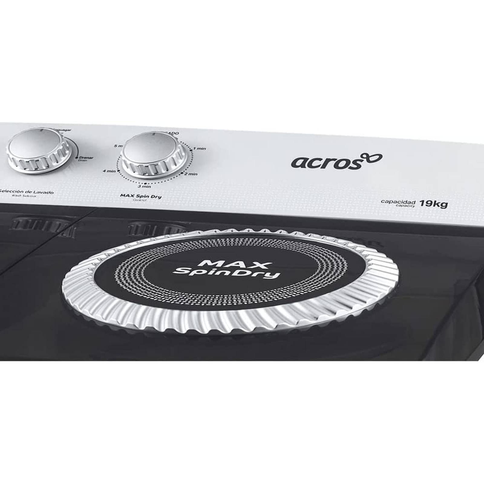 Lavadora acros mod. ald1945je 2 tinas 19KG