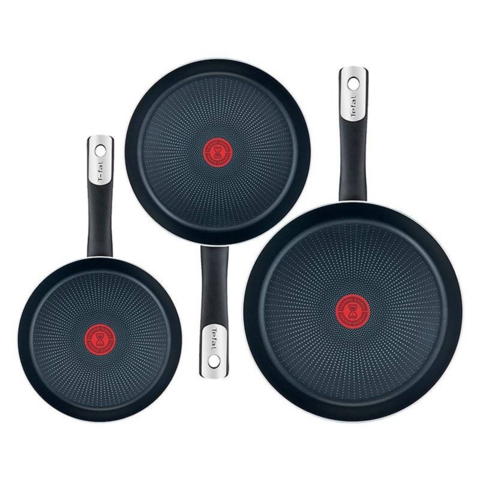Juego de Sartenes T-Fal C3829082 Hard Titanium Medidas 20,24,30 cm