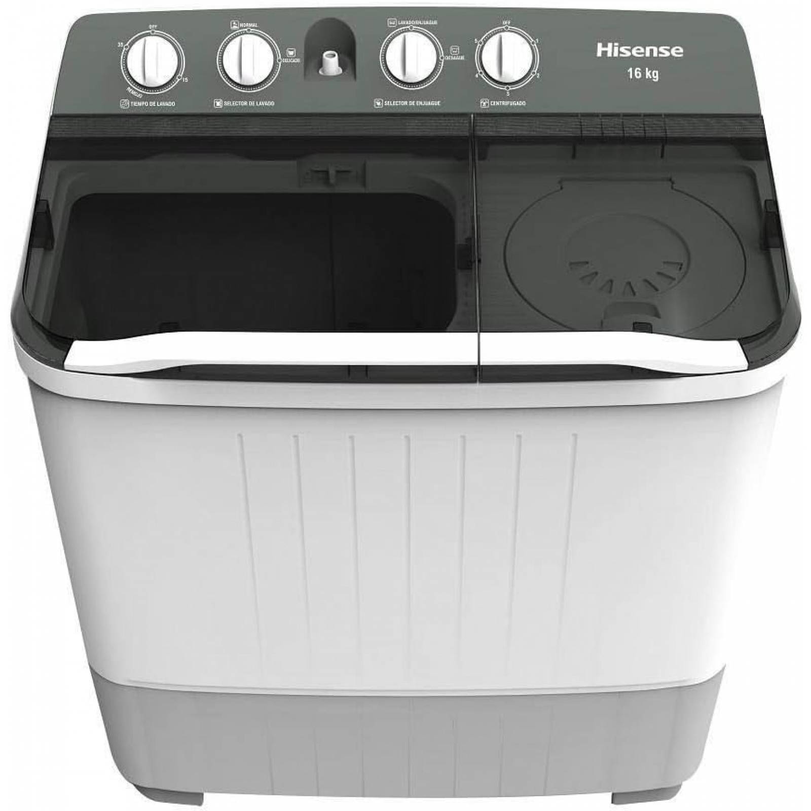 Lavadora Semiautomática Doble Tina 16 Kilos Hisense WSA1603P