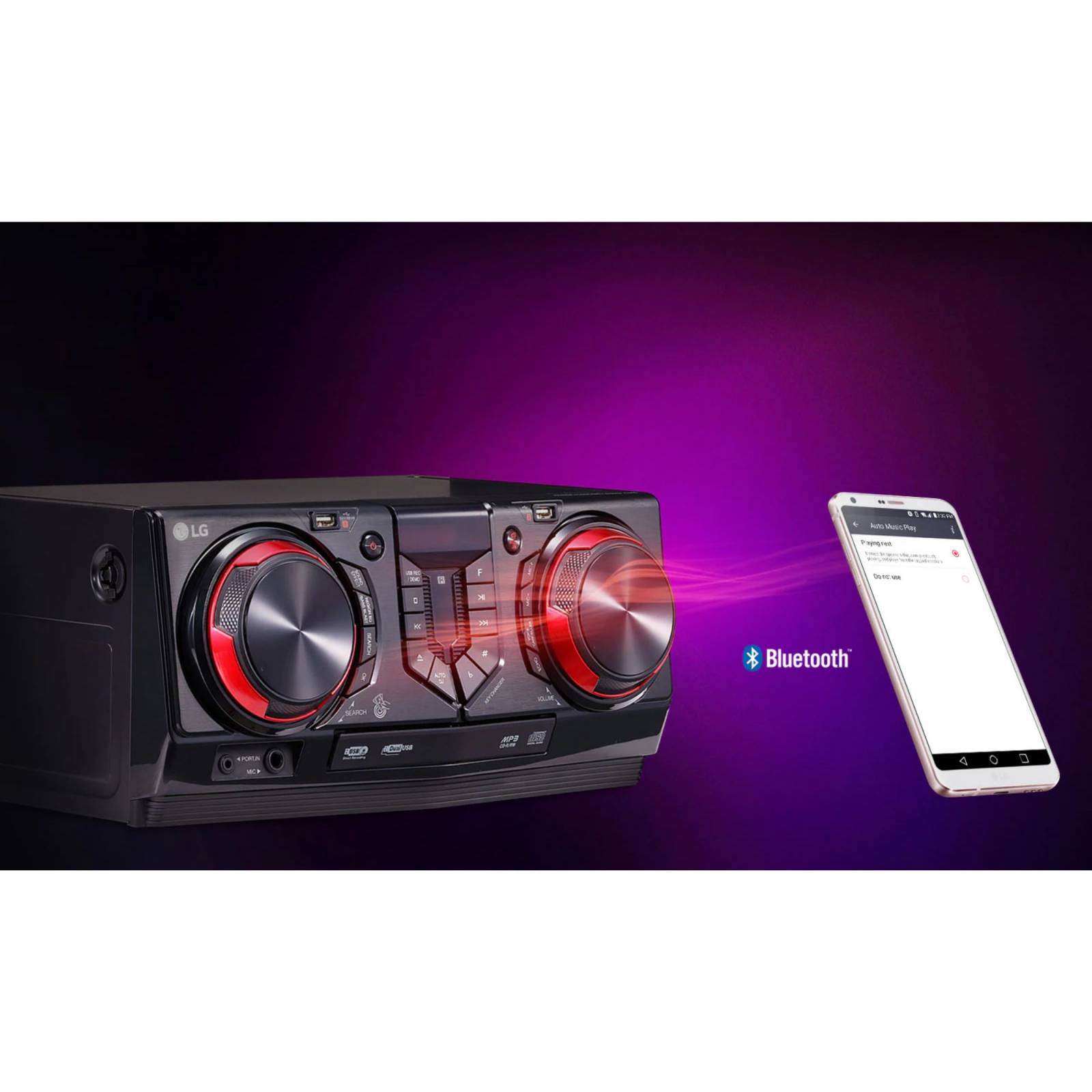 Minicomponente Xboom 720 W Bluetooth radio FM marca LG mod. CJ45