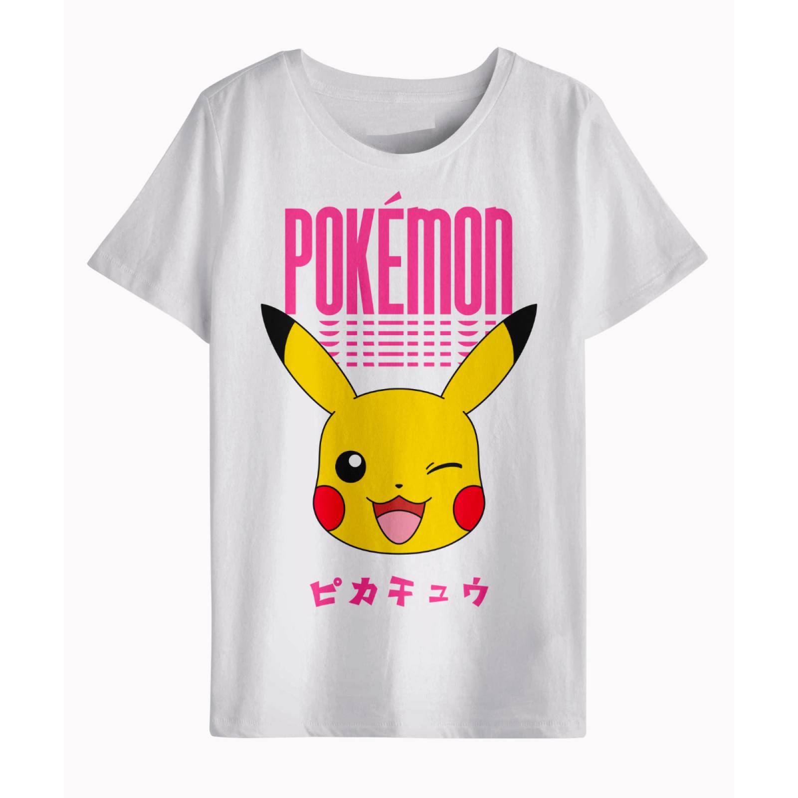 Playera para Hombre de Pokémon, Pokémon Pink, Blanco, Talla M