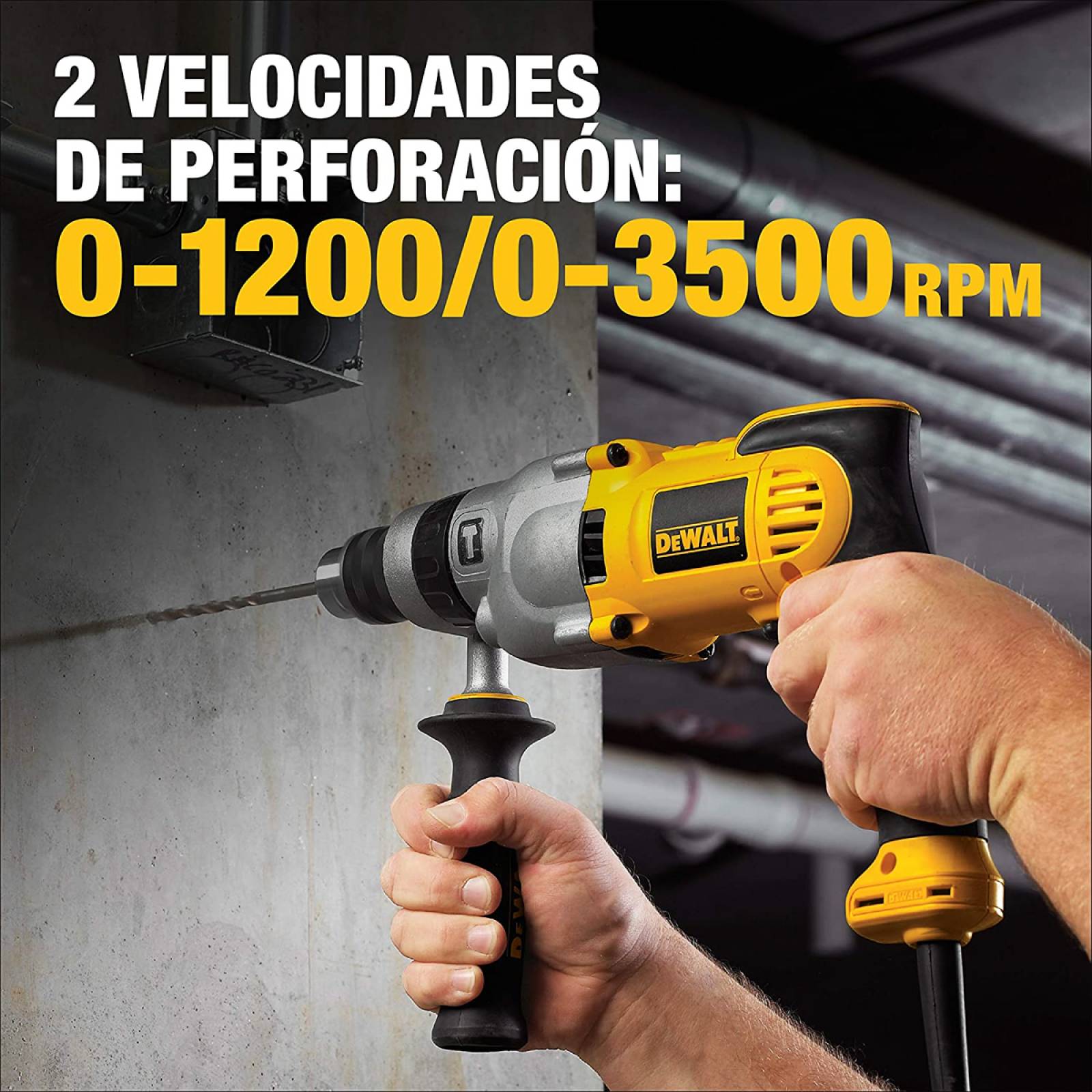 Rotomartillo 1 2 1000W 2 Velocidades 1200 350 Dewalt Dwd520K
