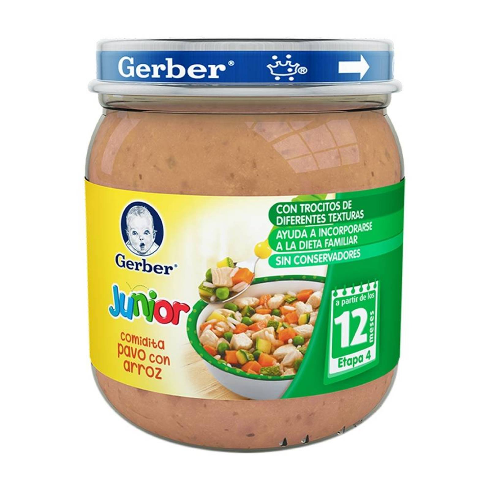Gerber Papilla Etapa 4 Comidita Pavo con Arroz frasco 250g