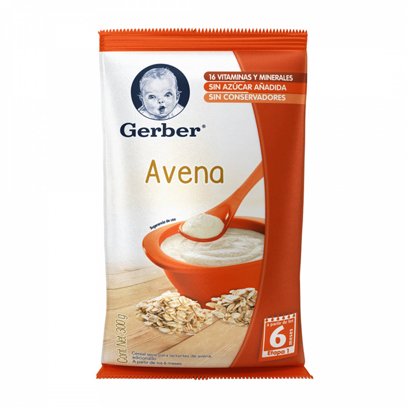 Gerber Cereal de Avena Etapa 1 paquete 300g