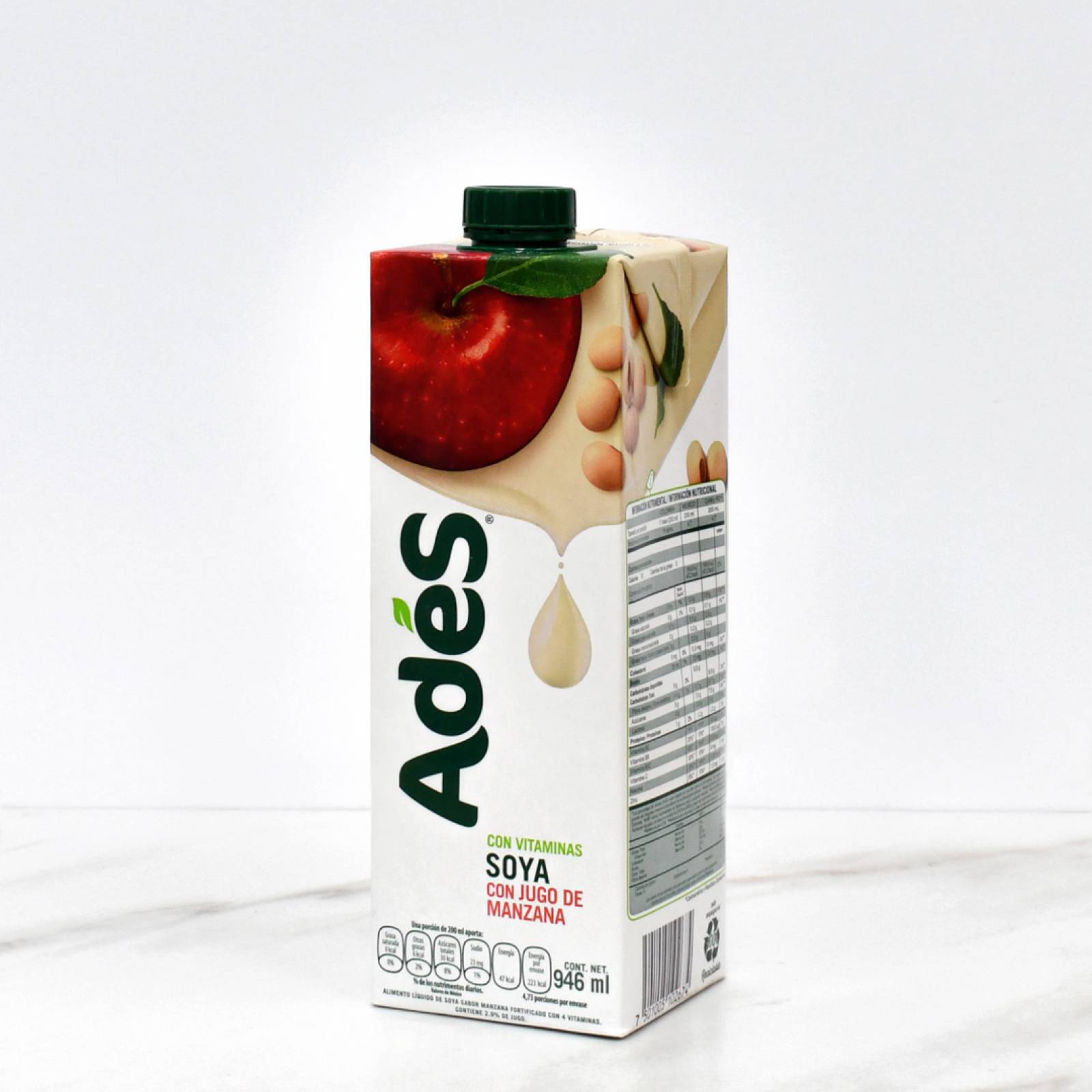 Ades Bebida de Soya con Jugo de Manzana envase 946ml