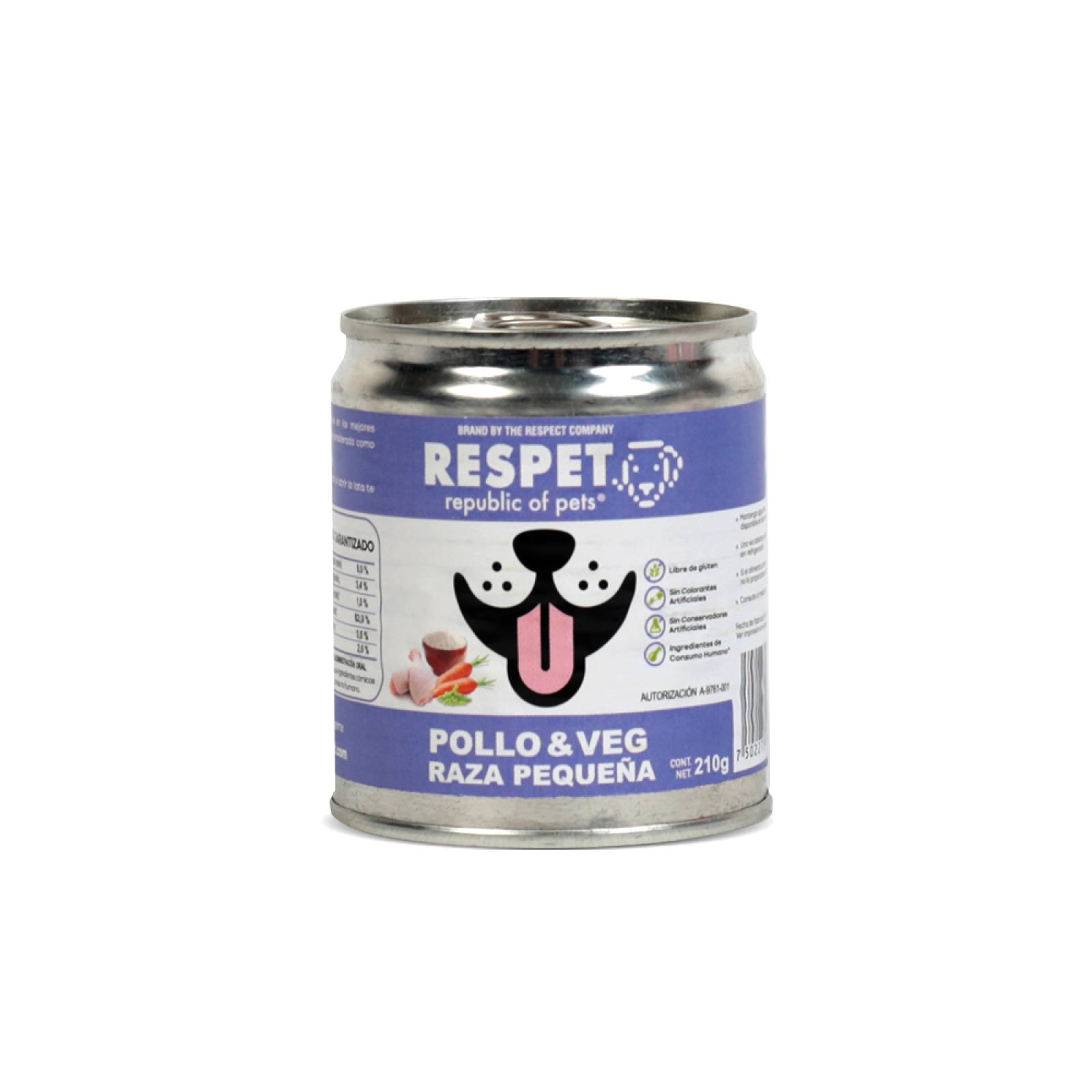 Respet Republic of Pets Alimento humedo Pollo & Veg - A Comer lata 210g