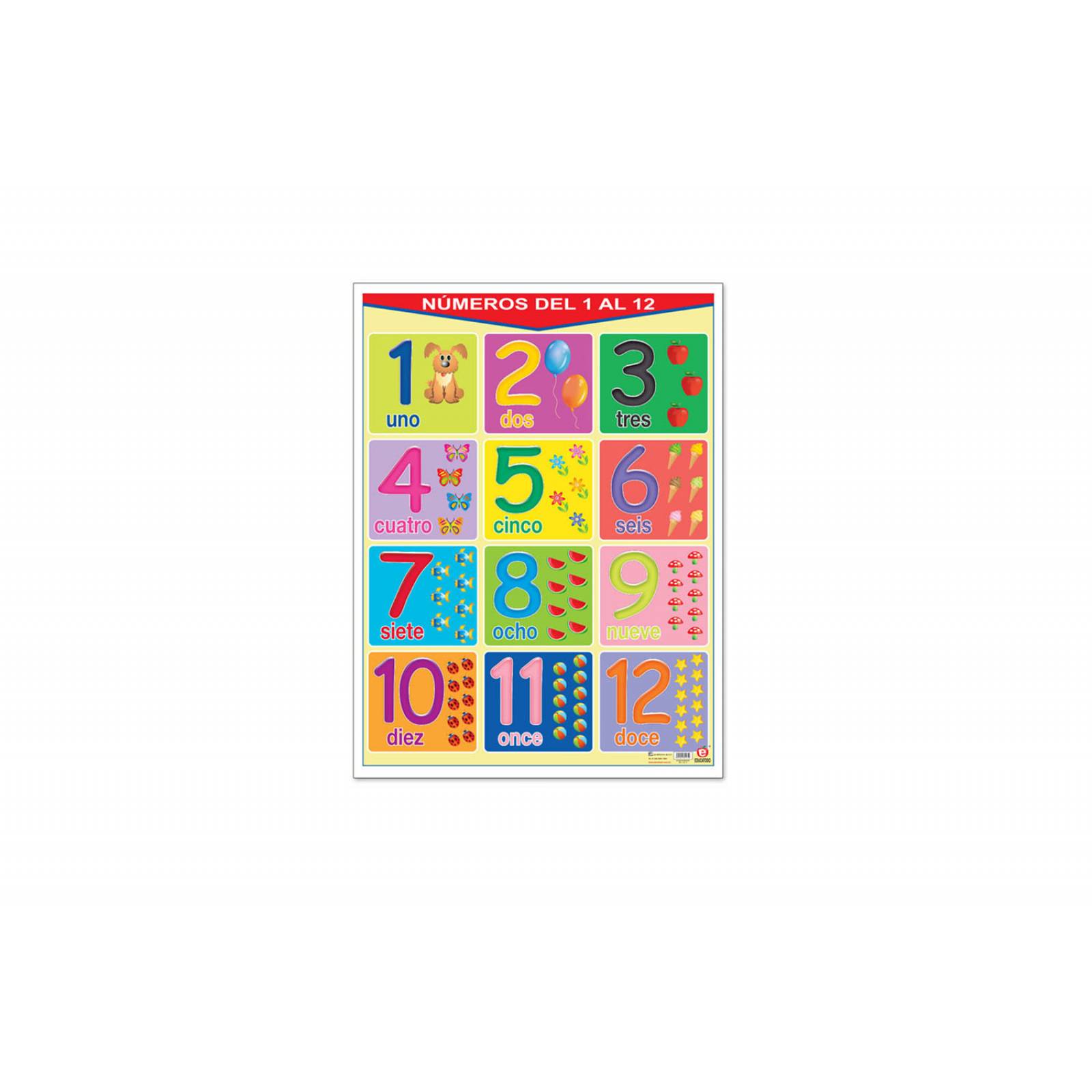 POSTER NUMEROS DEL 1 AL 12 / NUMBERS FROM 1 TO 12