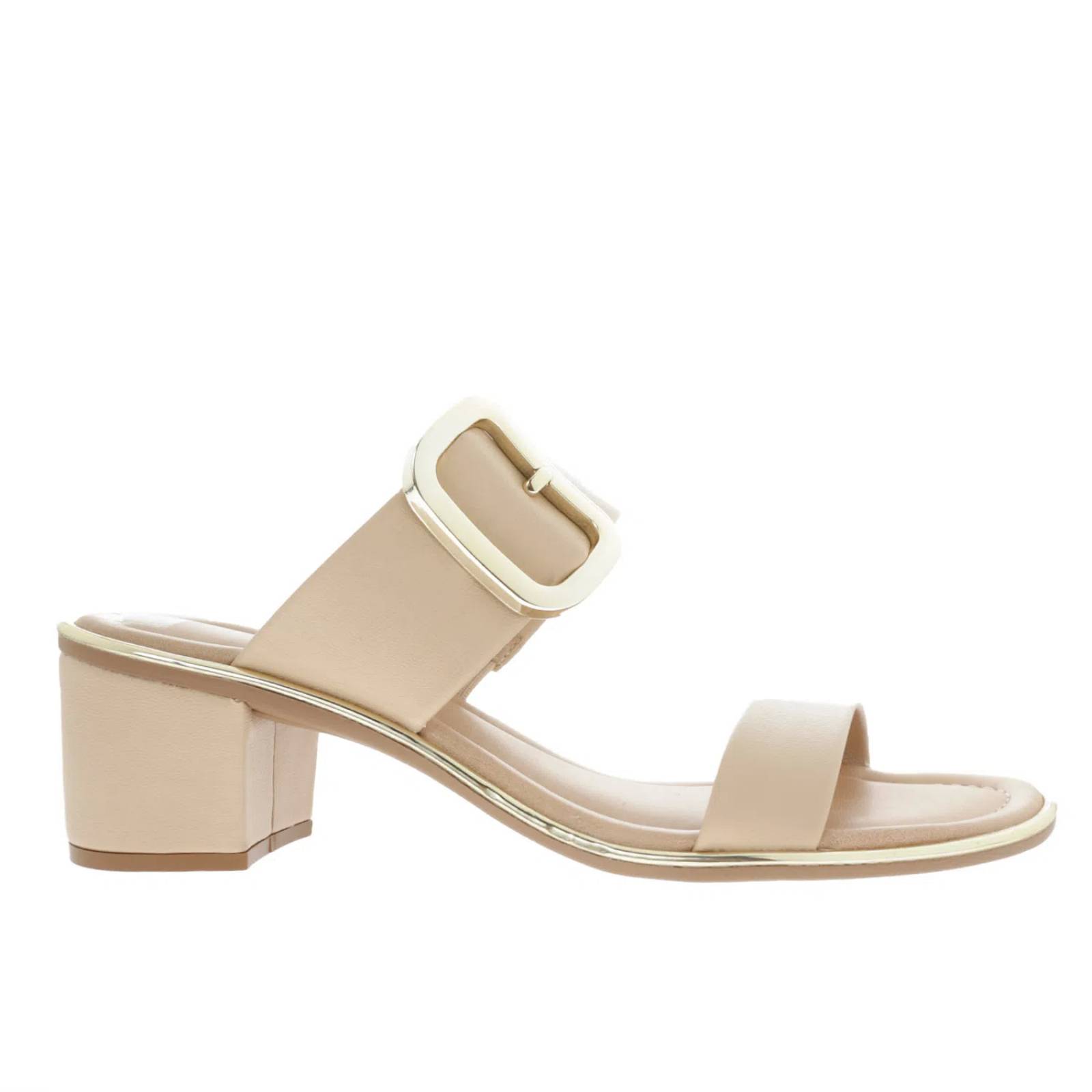 Sandalias Paulette color maquillaje con detalle dorado