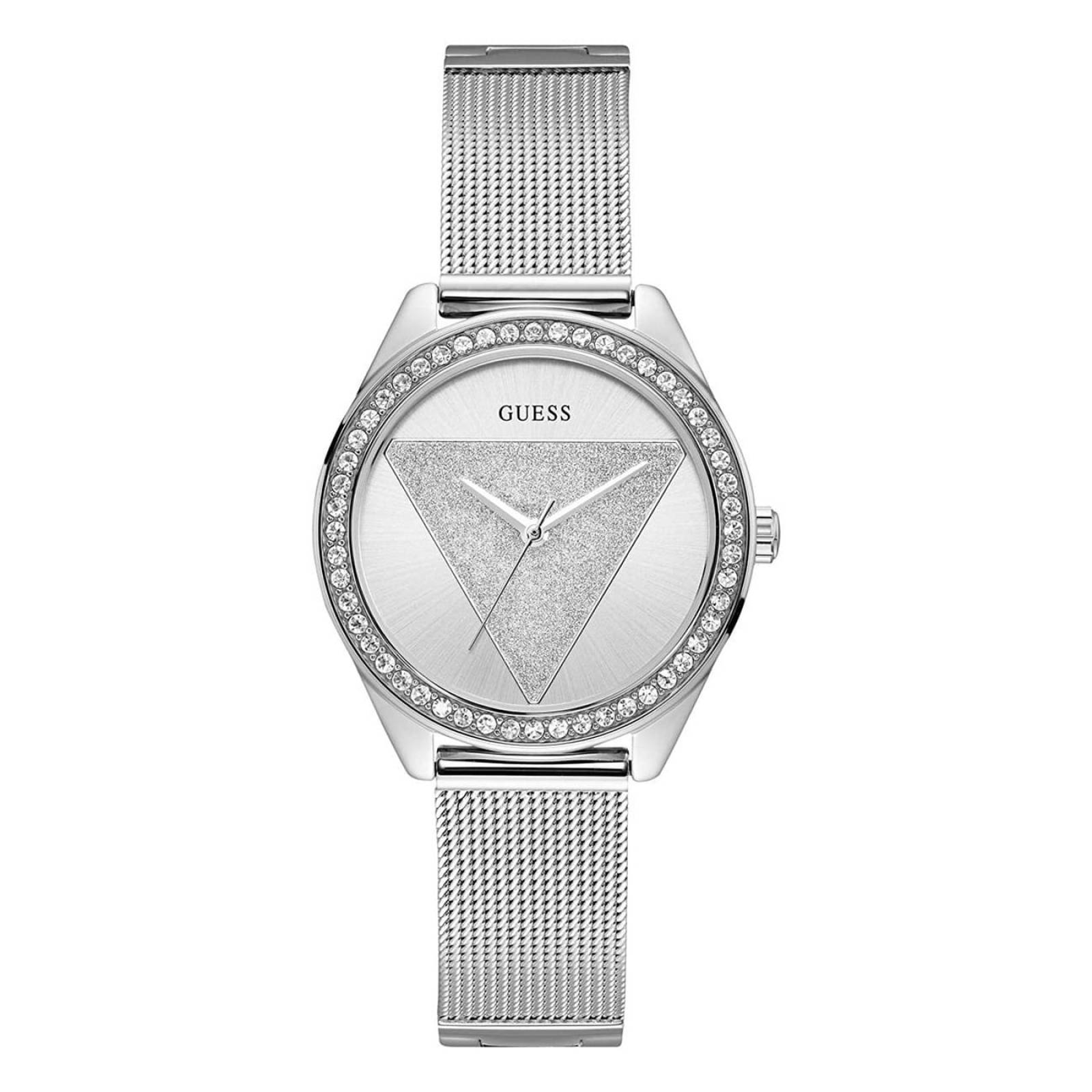 Reloj Guess Mujer Tri Glitz Analógico Plata W1142L1